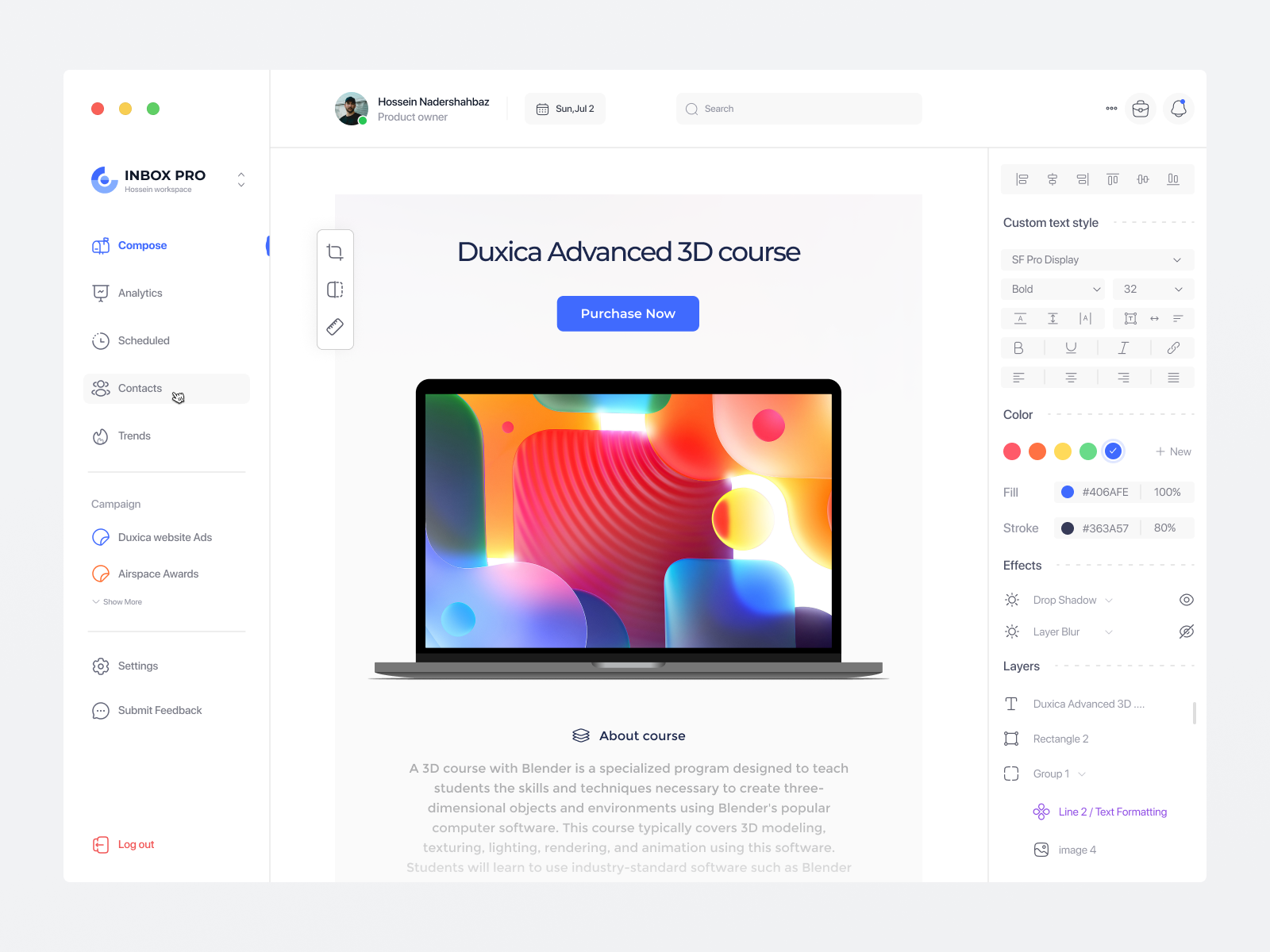 InboxPro ☵ Email Marketing by Hossein Nadershahbaz for Duxica on Dribbble