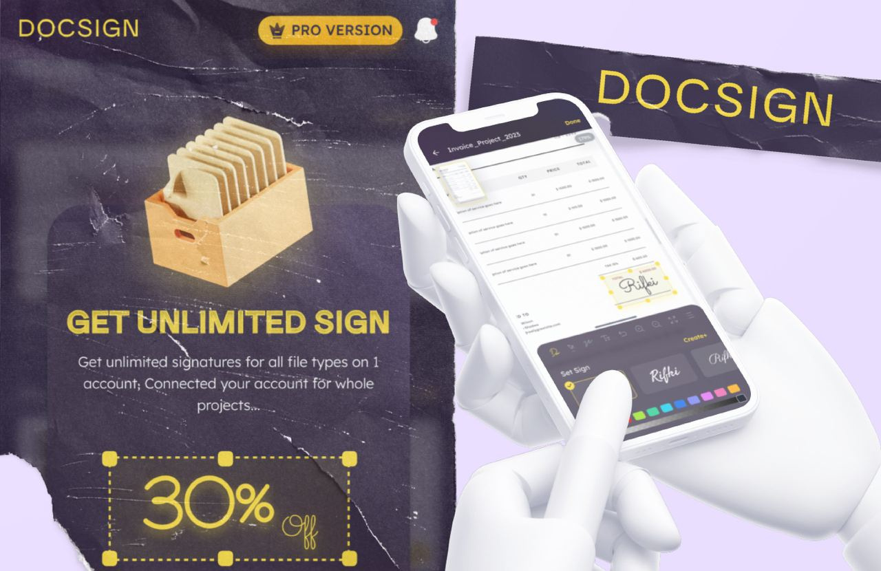 DocSign - Signature Mobile Apps by MokUI for Kanji Hyped on Dribbble