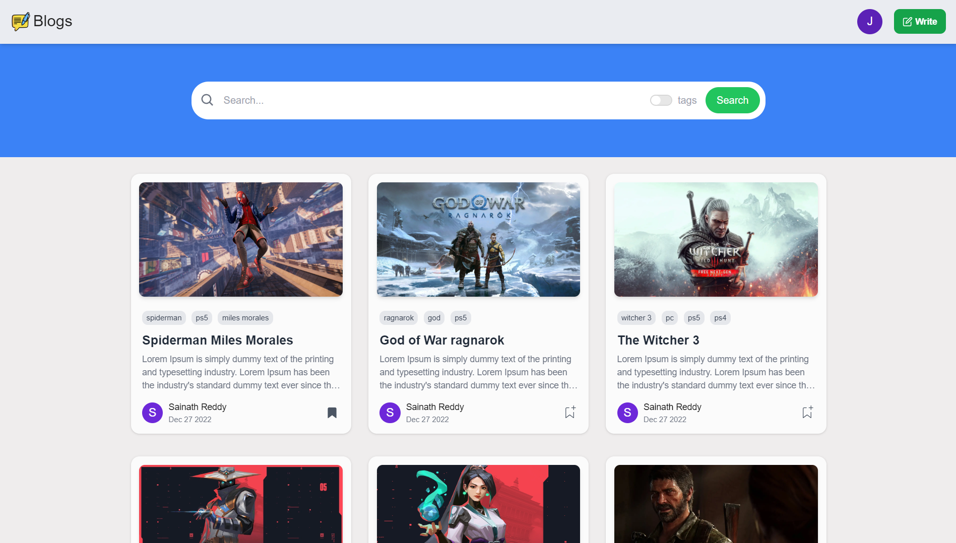 Blogs - home page UI - Blog card UI by Sainath Reddy on Dribbble