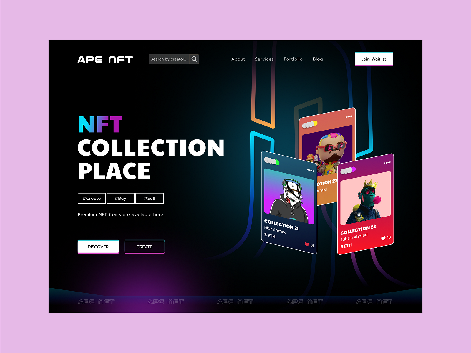 NFT Website Design: Landing page / Hero design UI by Tahsin Ahmed on ...