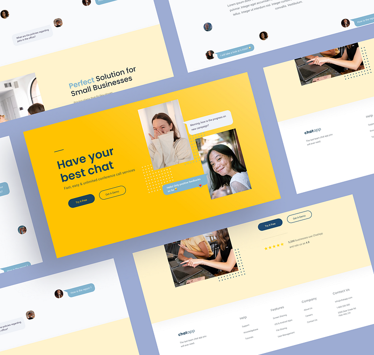 Chat App Design desktop | minimalistic, colorful by Ilona I. on Dribbble