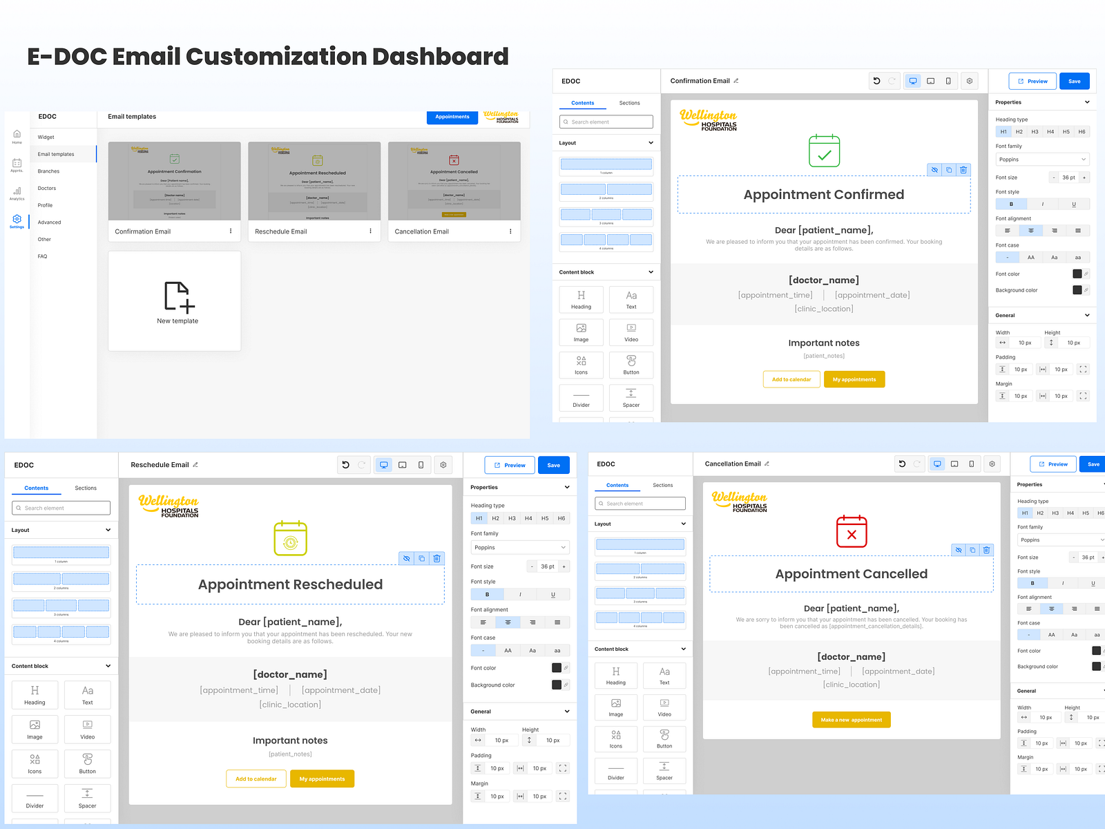 E-DOC Email Customization Dashboard by Hamza Ziyard on Dribbble