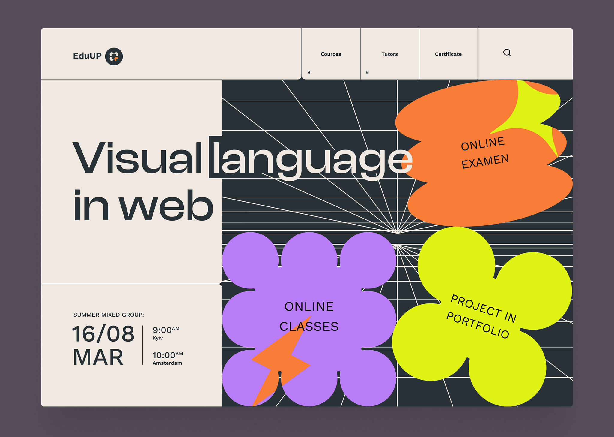 Landing page for online courses of visual communication by Viktoria on ...