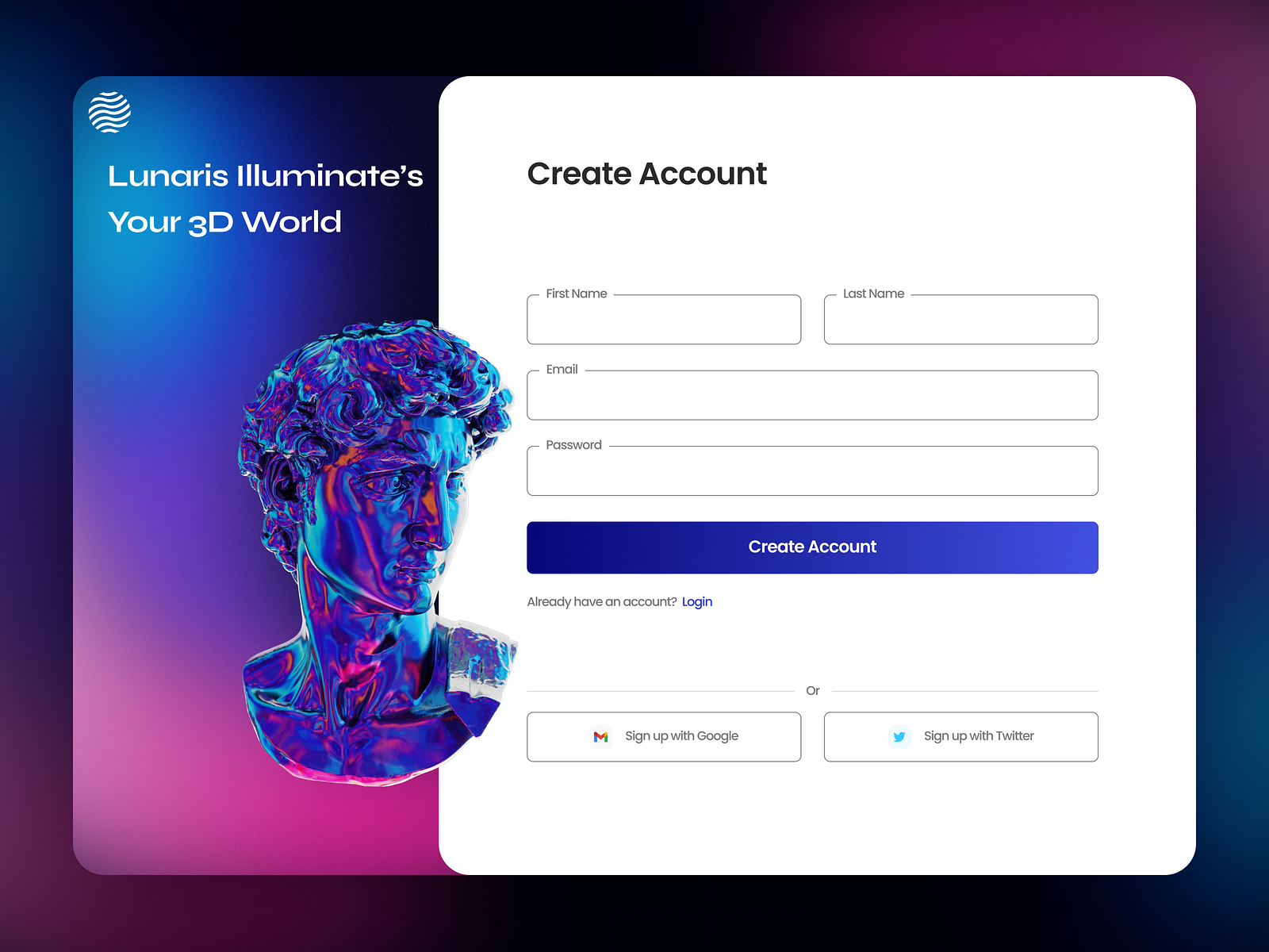Desktop Sign-Up UI | In Figma by Ahmed Bileh on Dribbble