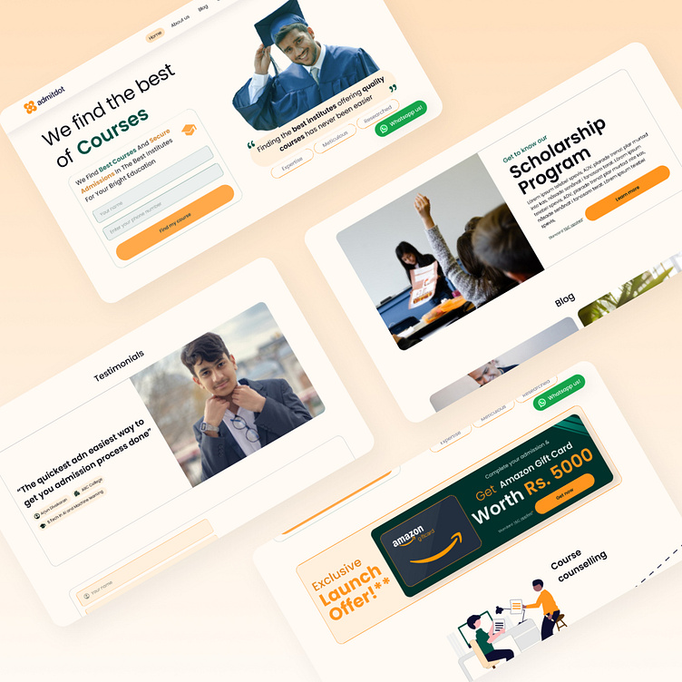 College admission assistant startup website design by Farish Hubiyan on ...