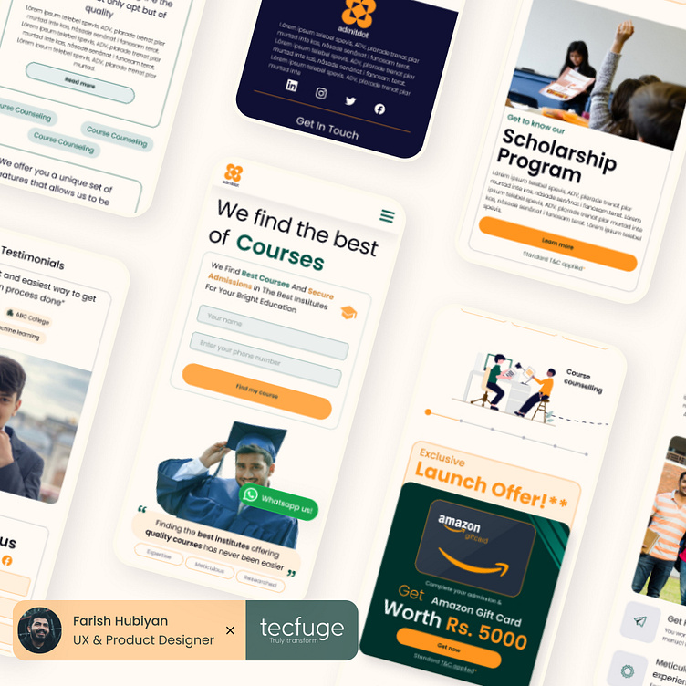 College admission assistant startup website design by Farish Hubiyan on ...