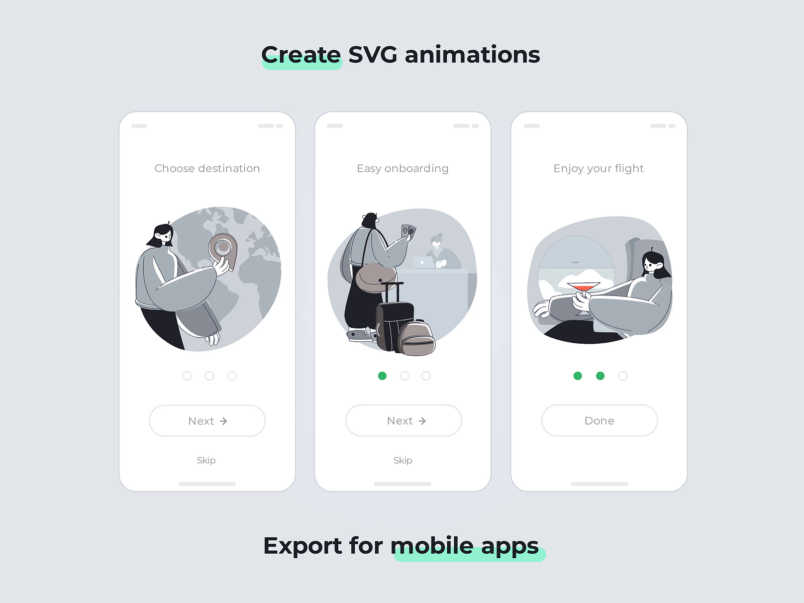 Onboarding Screen Animations by SVGator on Dribbble