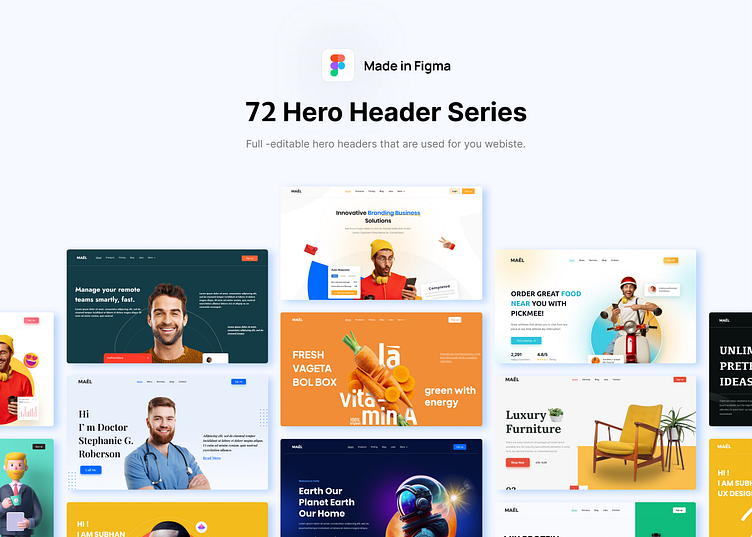 72+ Hero Headers for your website by Farzana Akter on Dribbble
