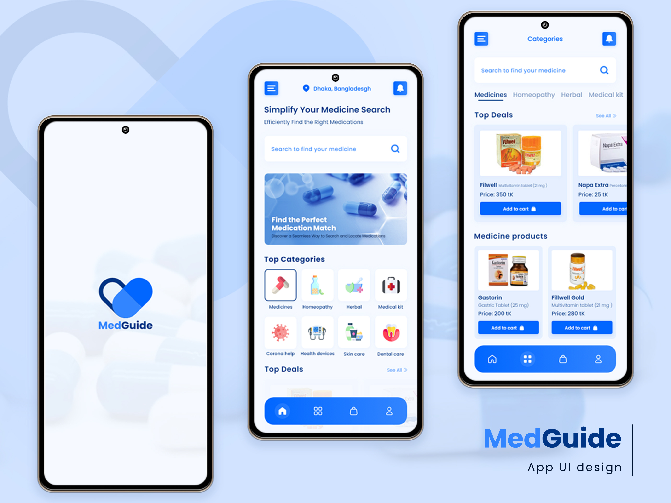 MedGuide Medicine App UI design by Fazlay Rabbii on Dribbble