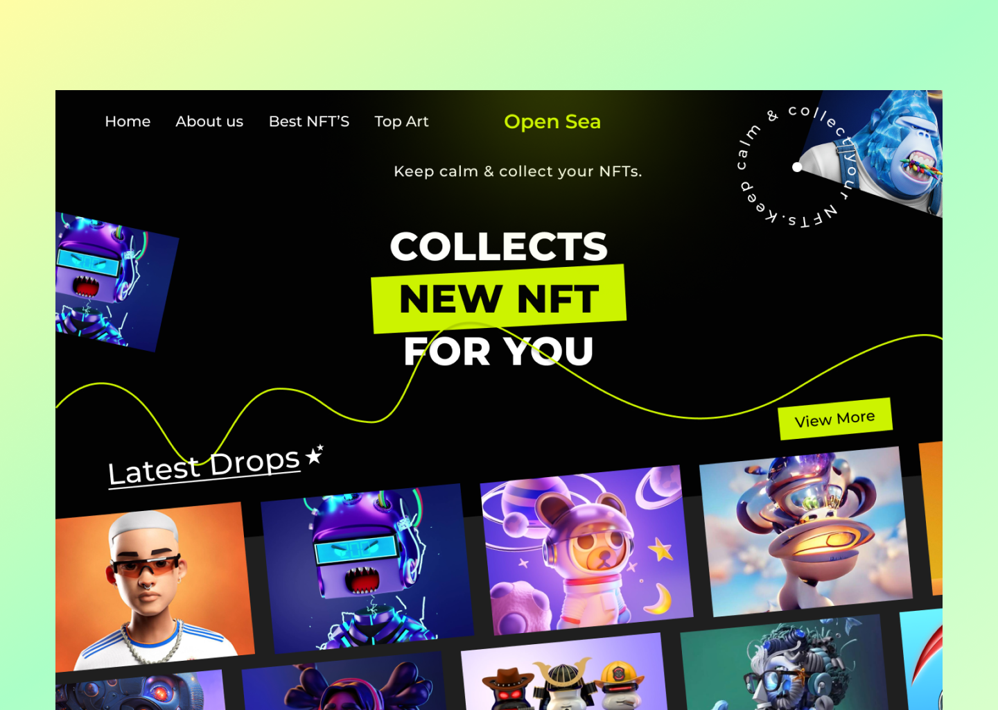 Open Sea- NFT Market Place Landing Page by Abhishek on Dribbble