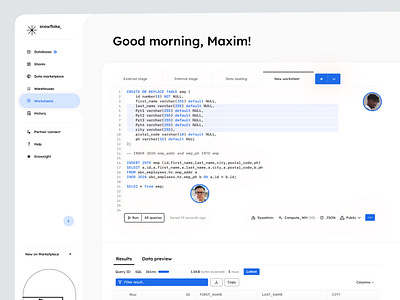 Left panel ️ Snowflake UI redesign and rebranding by Maxim Aginsky on ...