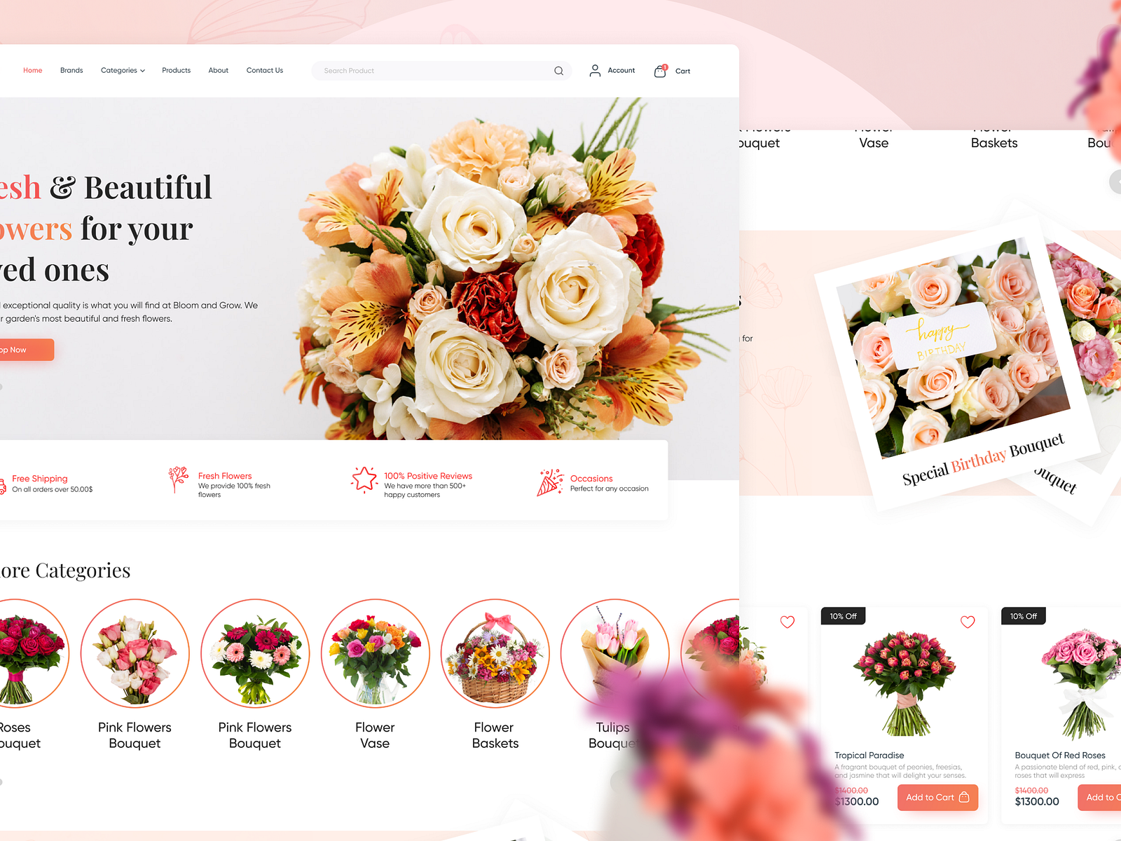 Flower Website UI Design by Muhammad Ali on Dribbble