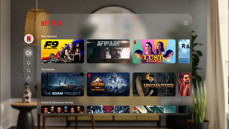 Netflix UI spatial design by edwin emmanuel roy on Dribbble