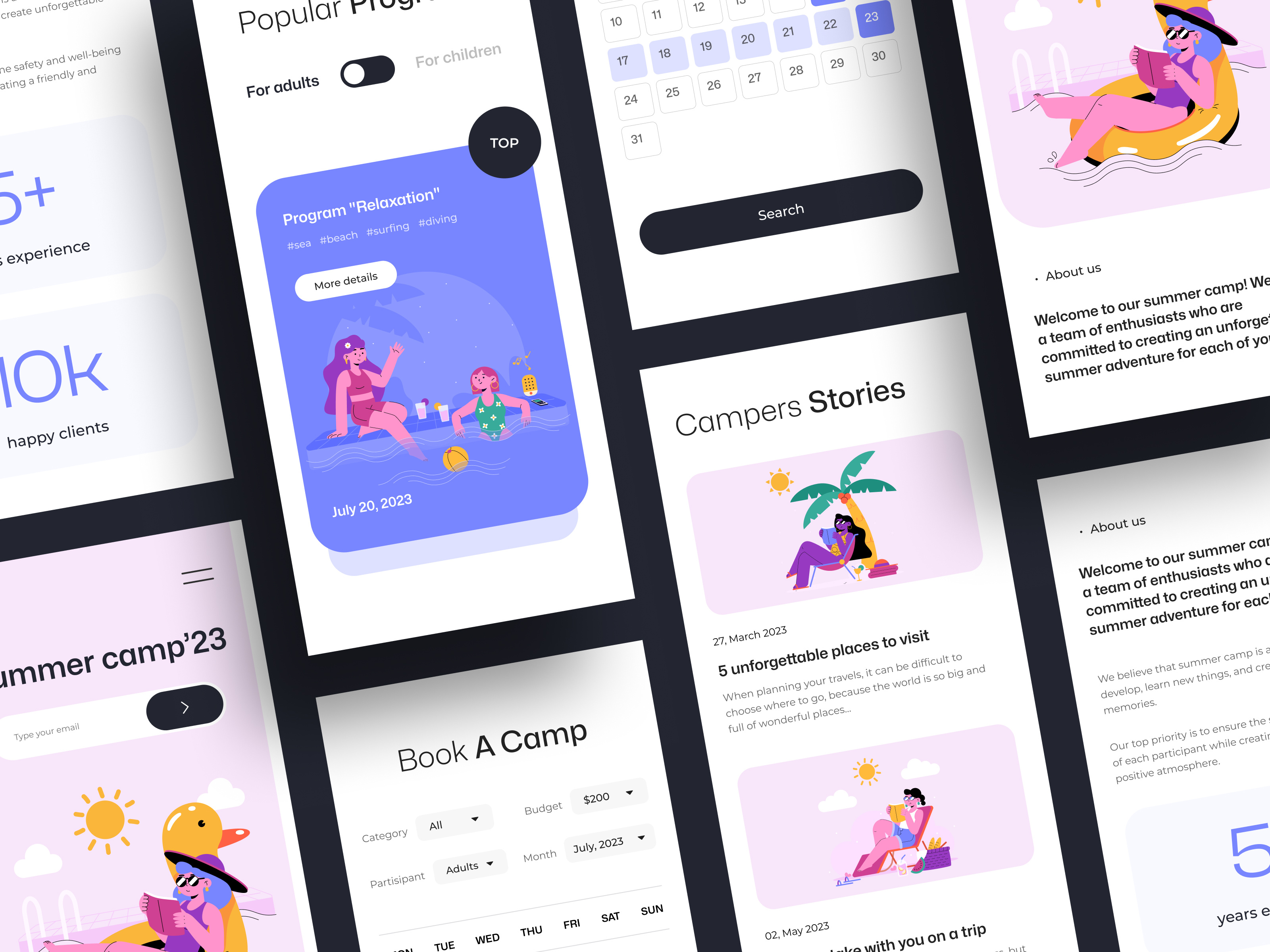 Summer Camp Landing Page by Bato on Dribbble