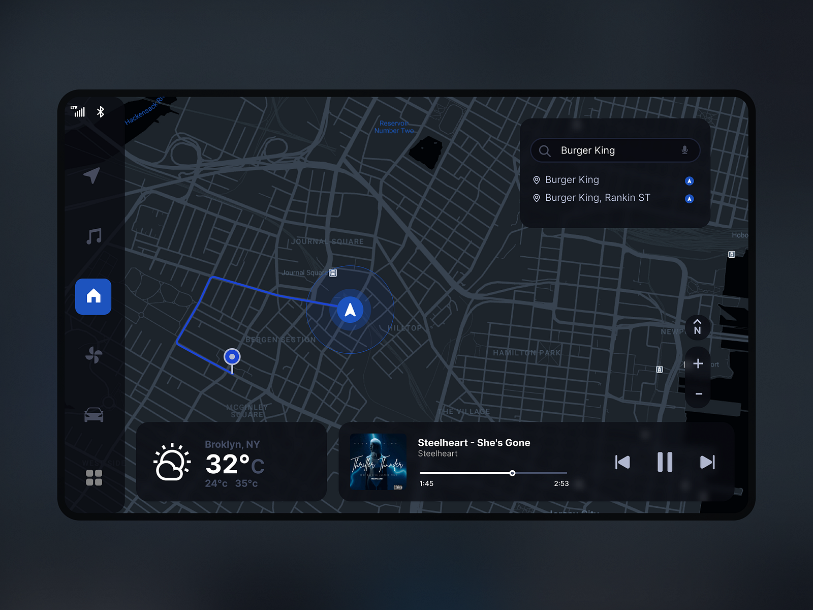 Car Navigation Dashboard UI by Abdllah Rusafy on Dribbble