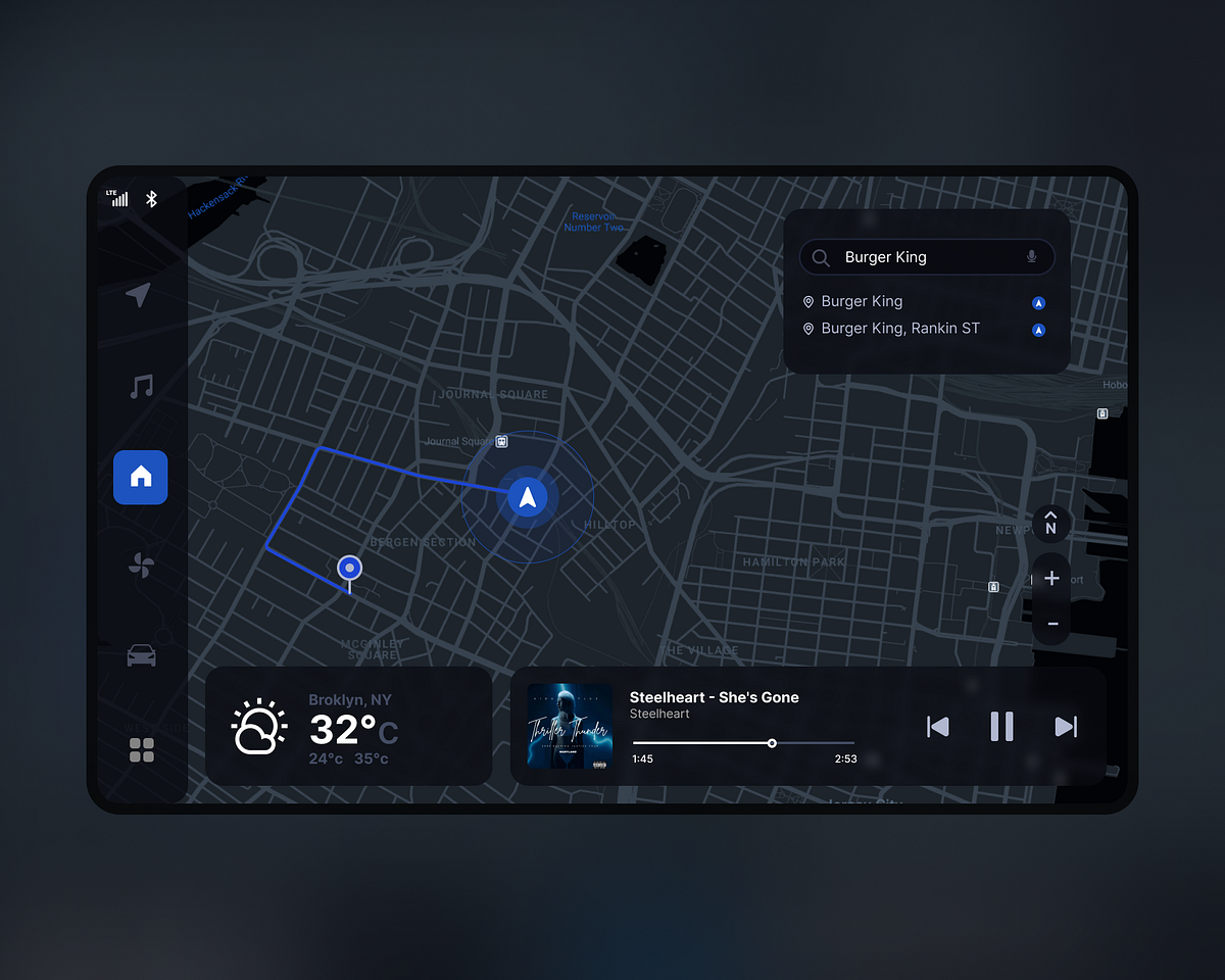 Car Navigation Dashboard UI by Abdllah Rusafy on Dribbble