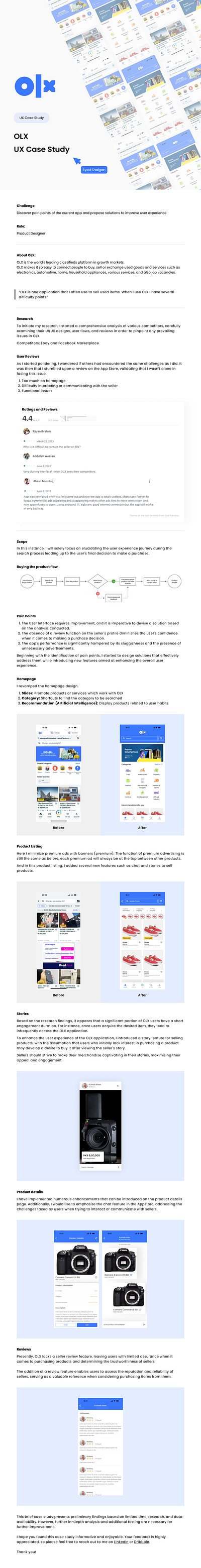 OLX UX Case Study by Shaigan Shah on Dribbble