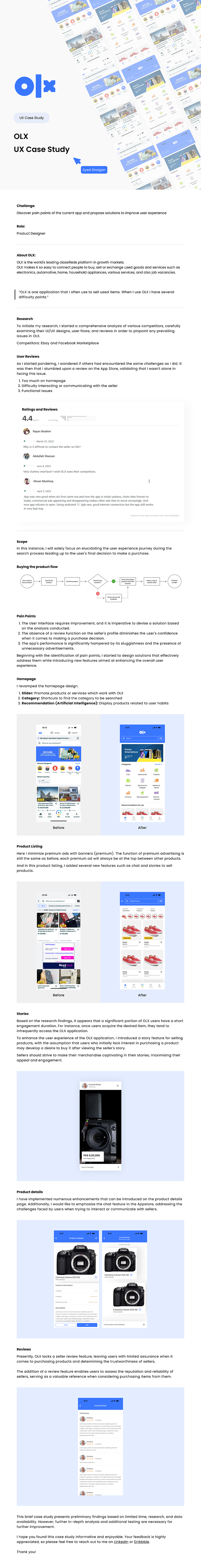 OLX UX Case Study by Shaigan Shah on Dribbble