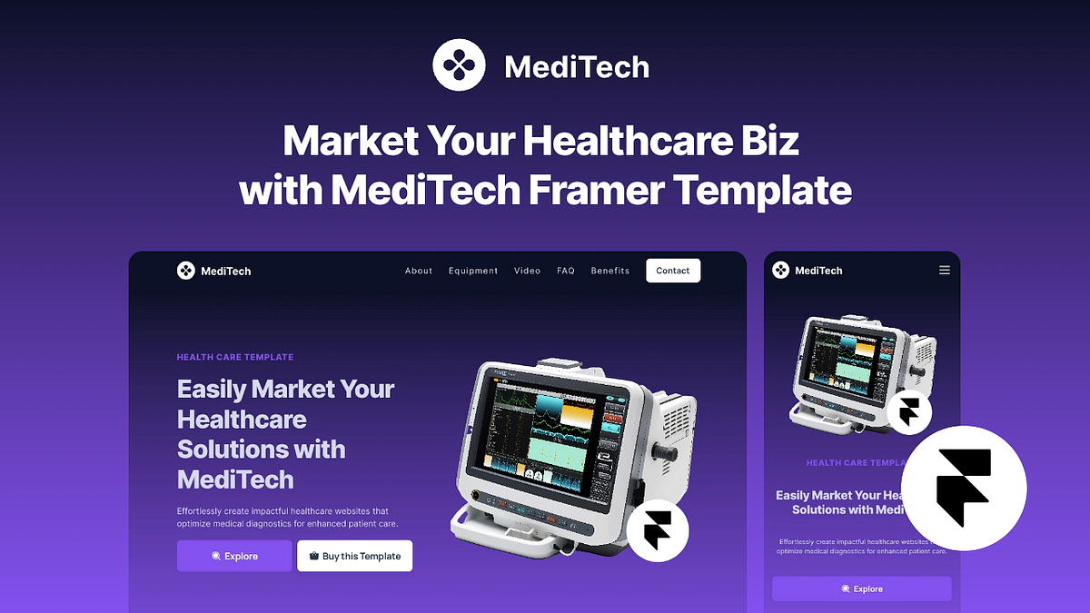 MediTech Framer Template by hotsnow* on Dribbble