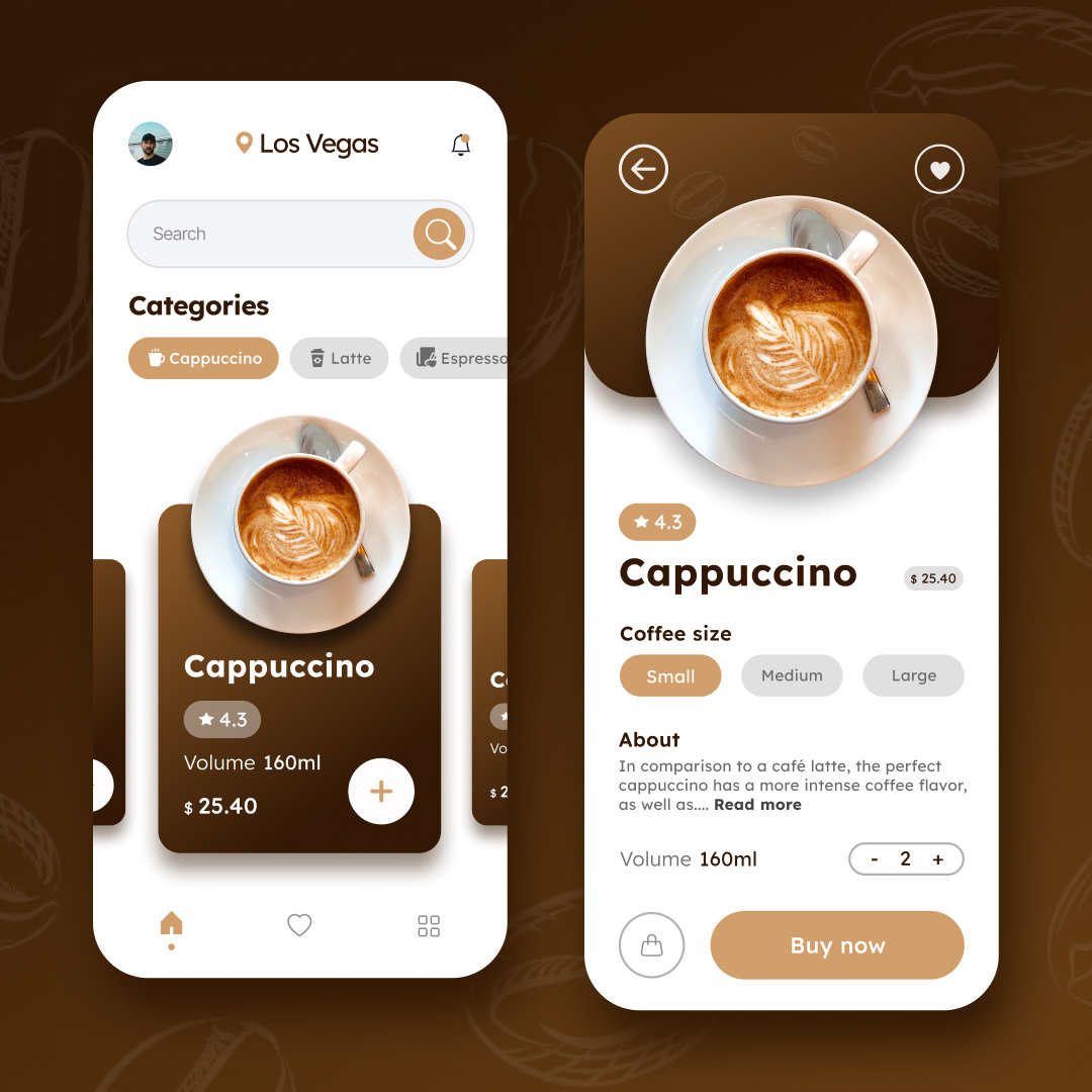 Coffee App Design-UIdesignz by UIDesignz - UI UX Design Agency on Dribbble