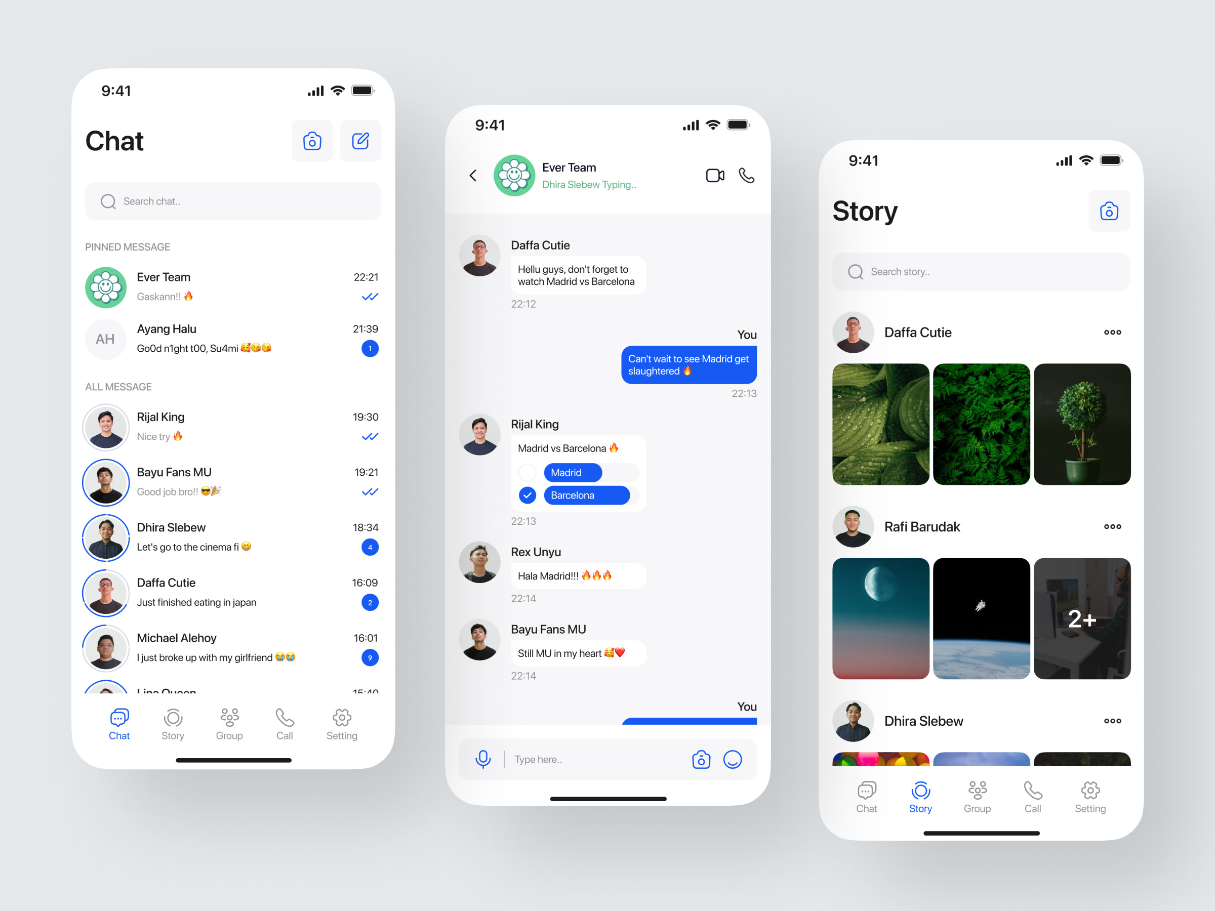 Chat Mobile App by Rafi on Dribbble