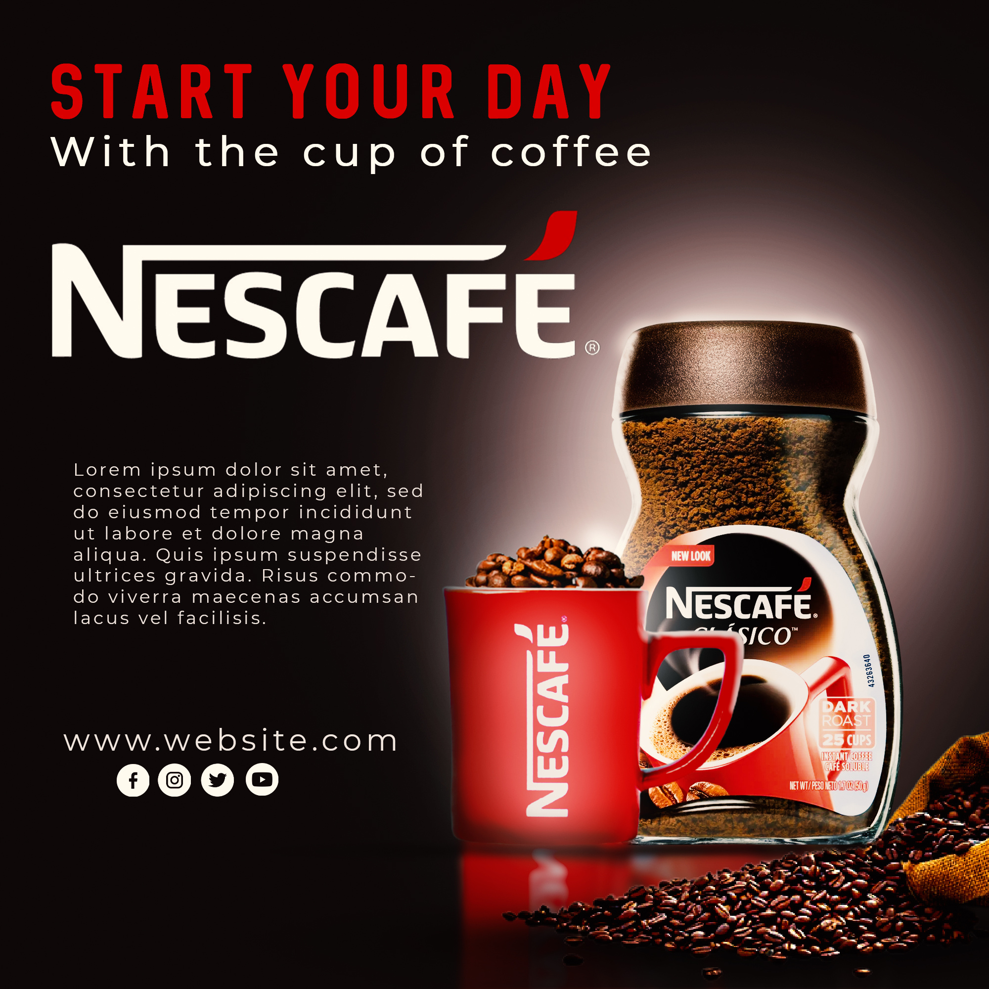 Nescafe coffee Social Post Design by Md Mostakim on Dribbble