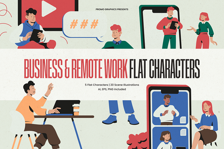 Business & Office Flat Characters by Promo Graphics on Dribbble Business & Office Flat Characters by Promo Graphics on Dribbble