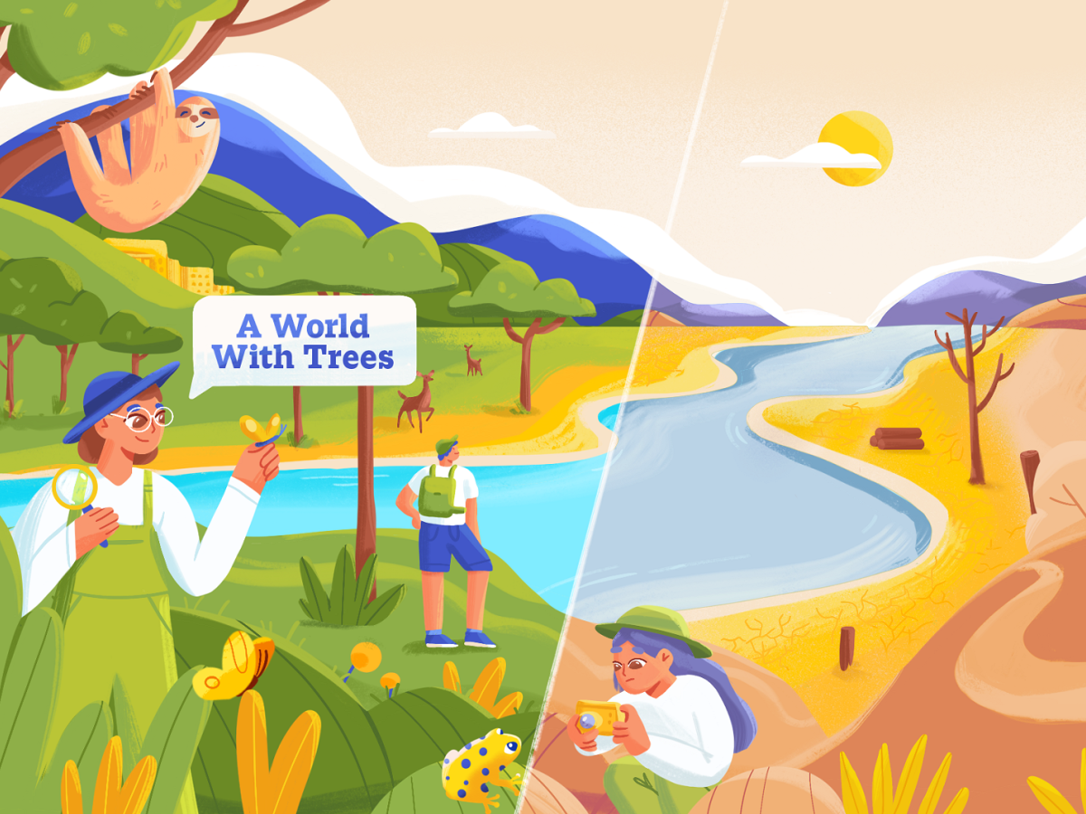A World With/Without Trees by Elena Maykhrych on Dribbble