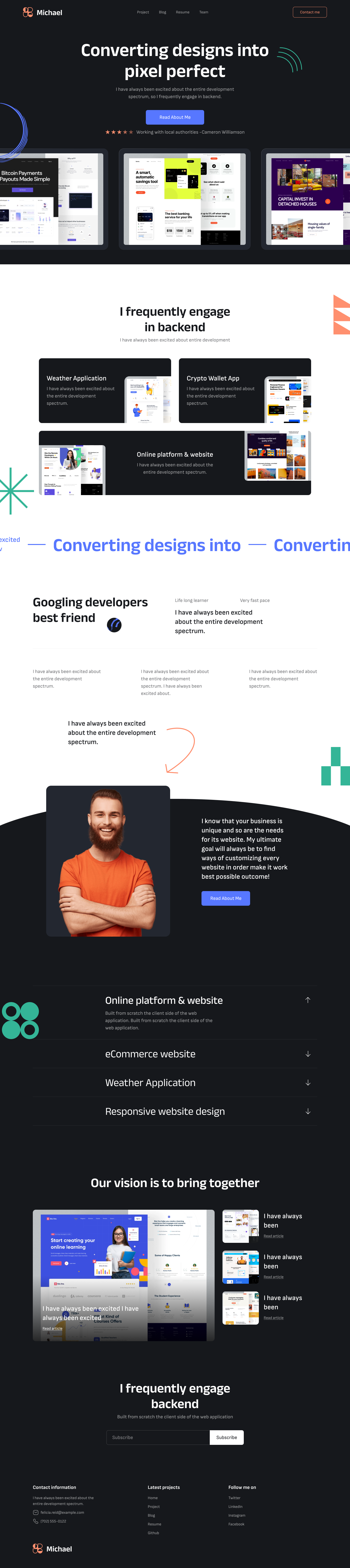 Personal Portfolio Website Design by Hasan for PageX on Dribbble