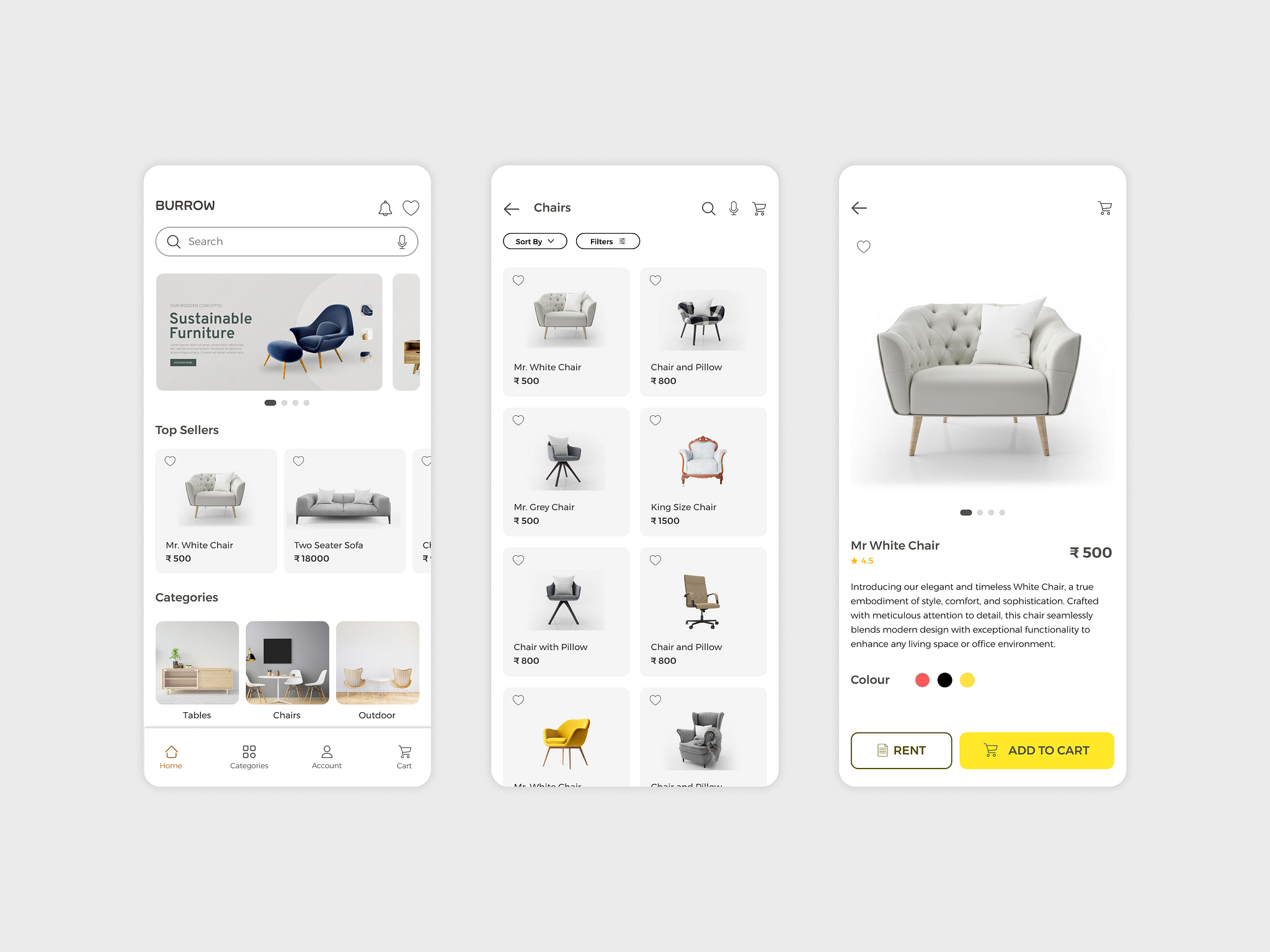 Burrow - Ecommerce App UI by Karthik Karki on Dribbble