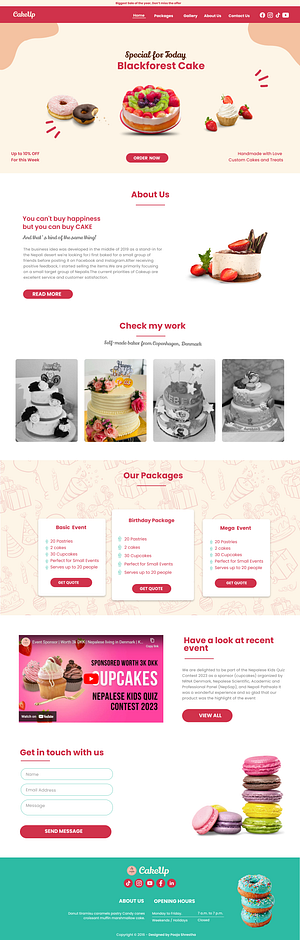 CakeUp Homepage | Bakery Homepage by Pooja Shrestha on Dribbble