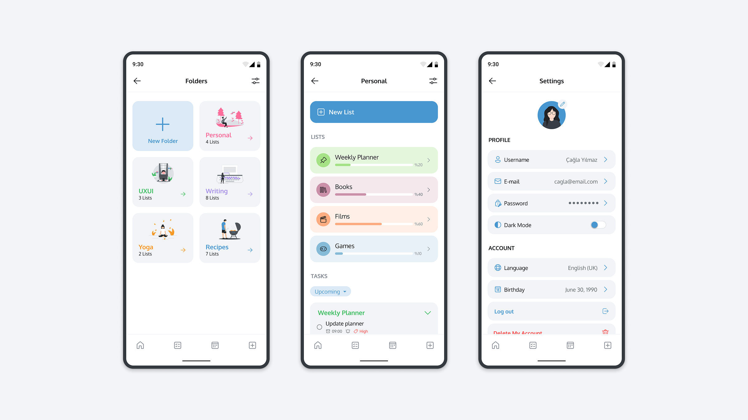 ToDo App by Cagal on Dribbble