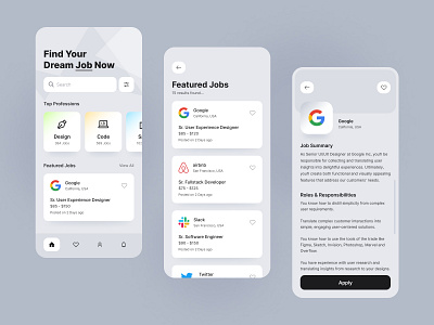 Jobs Mobile App by Sudhakar Mannam on Dribbble