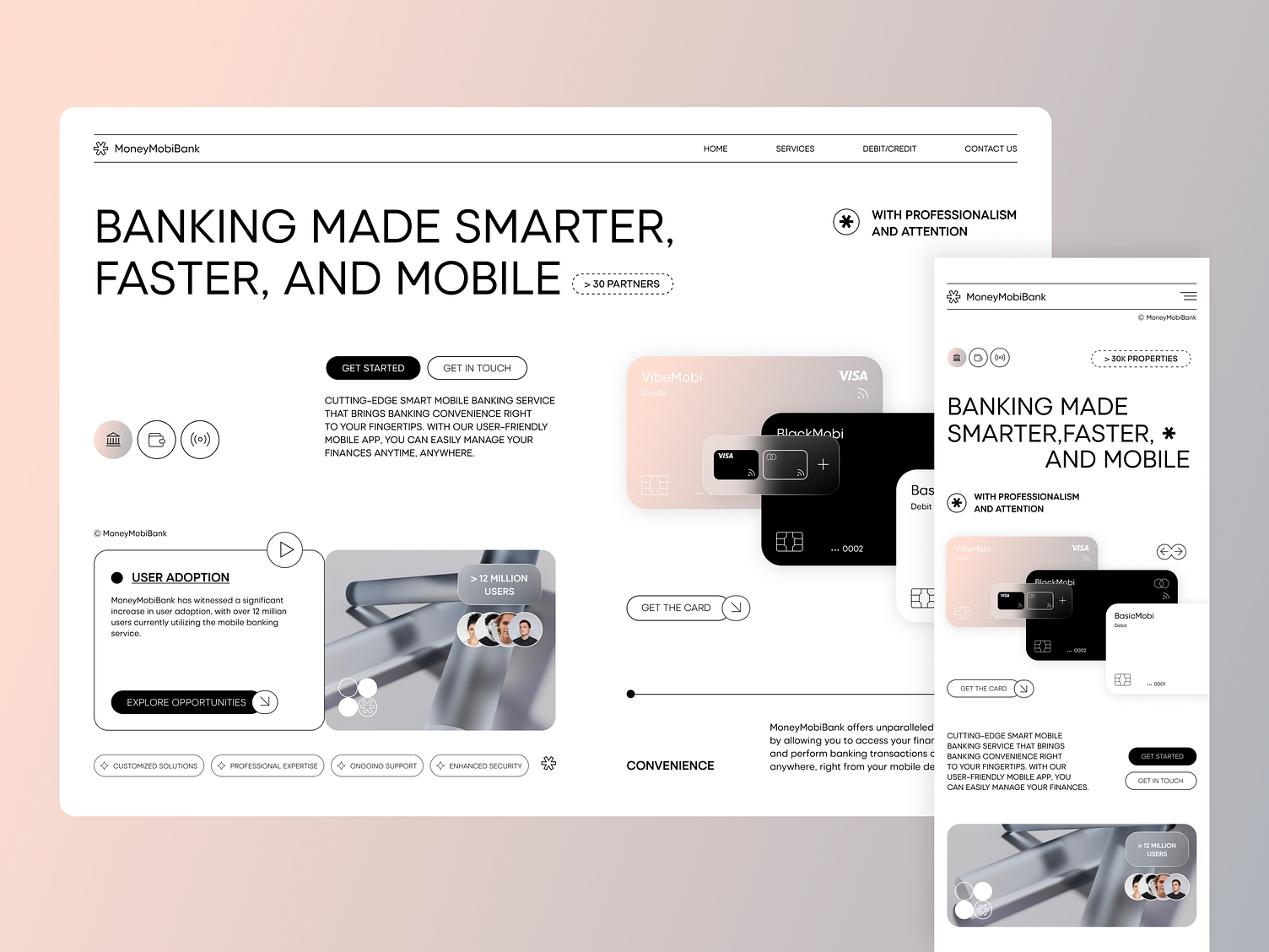 Smart Banking Landing Page by Awsmd on Dribbble