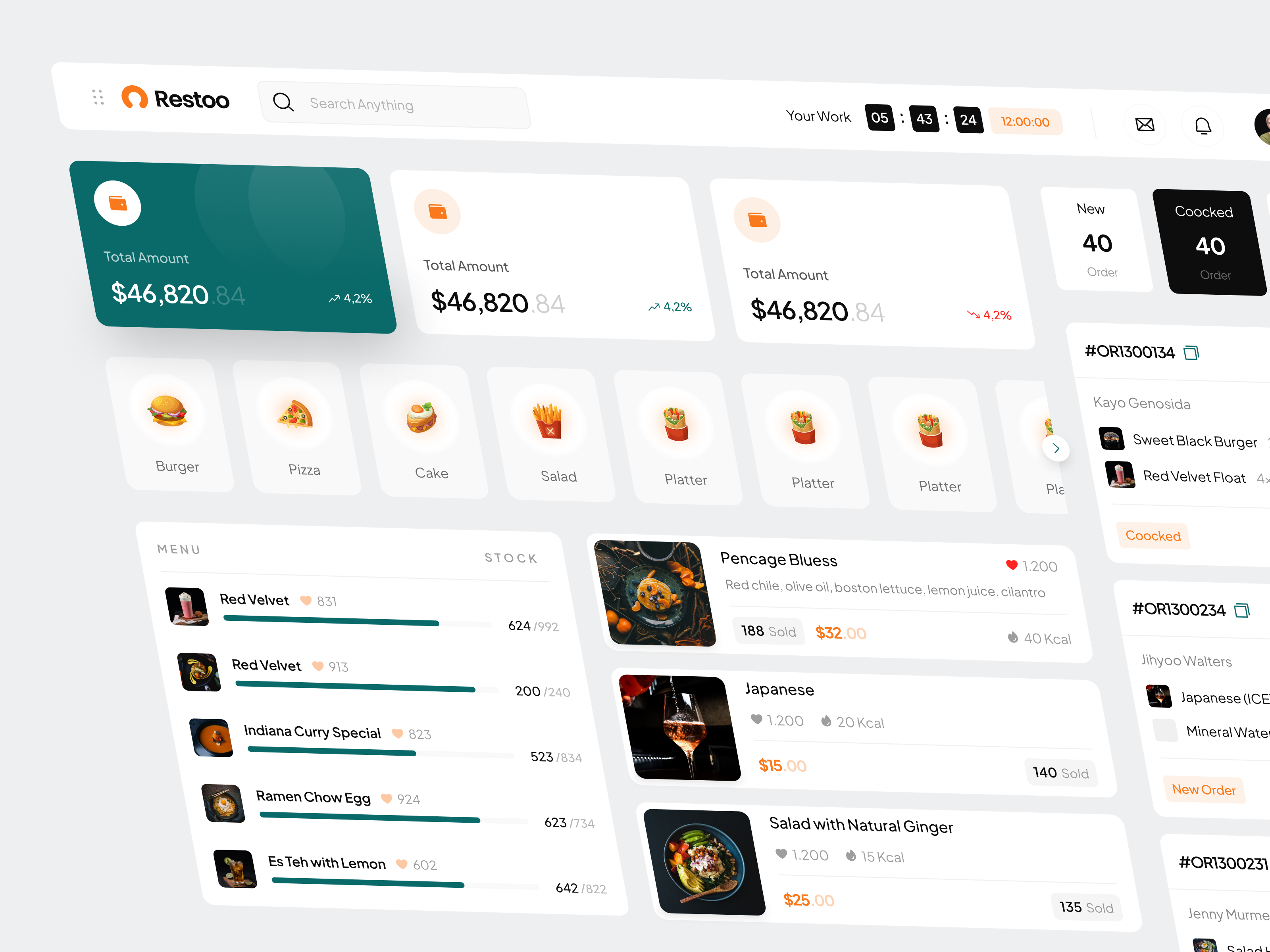Restoo - Restaurant Cashier Dashboard by Fariz Al 👋 on Dribbble