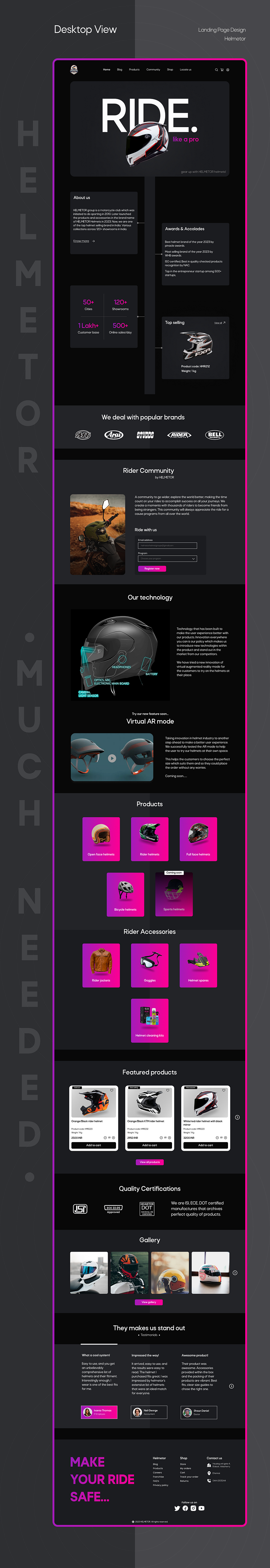 HELMETOR | Helmet Website Landing Page by Muthu Pradeep on Dribbble
