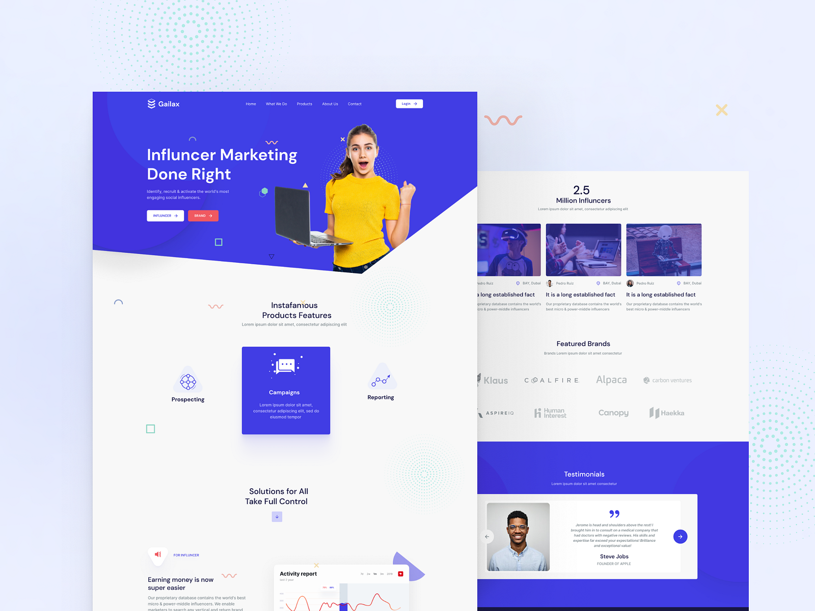 Influncer Marketing UI Template by Sumon Mondol on Dribbble