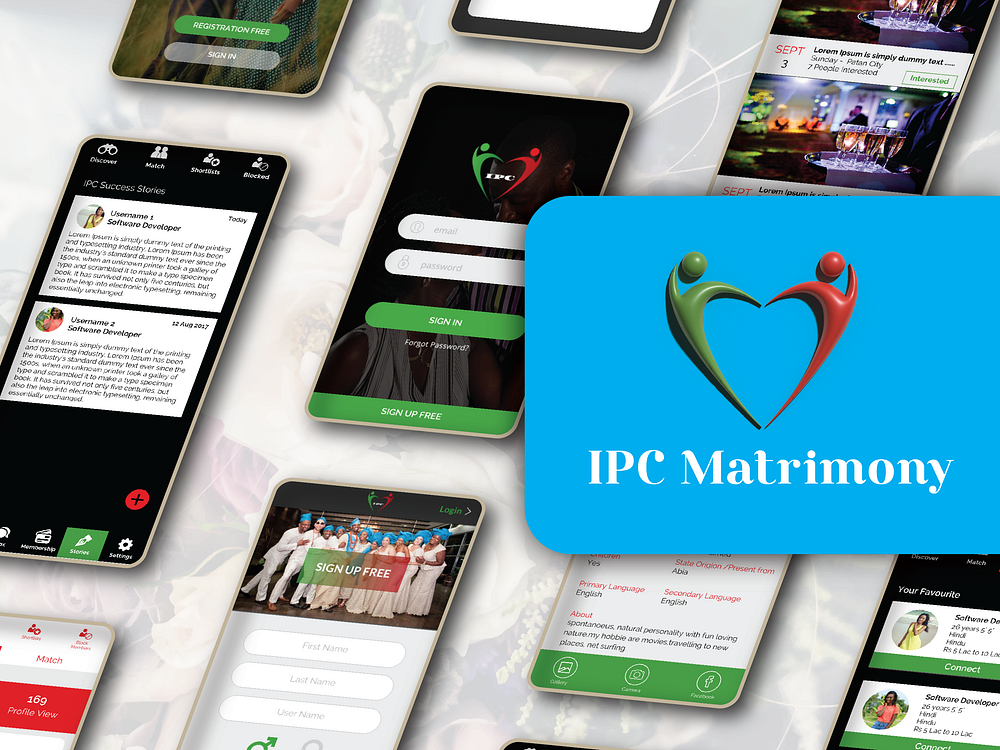 Matrimony App designs, themes, templates and downloadable graphic ...