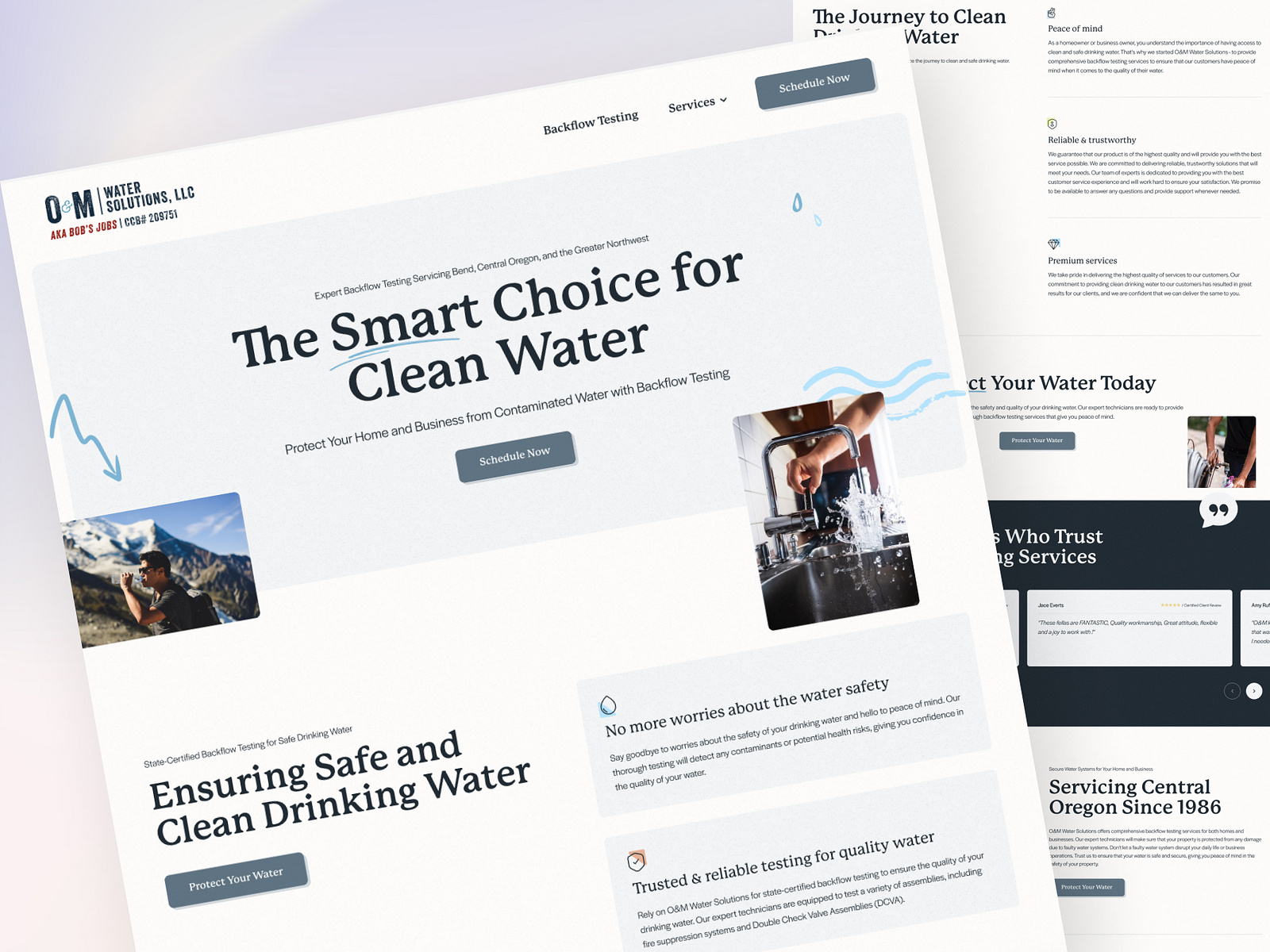 Web design: O&M Water Solutions! 🚰 by fare·well on Dribbble