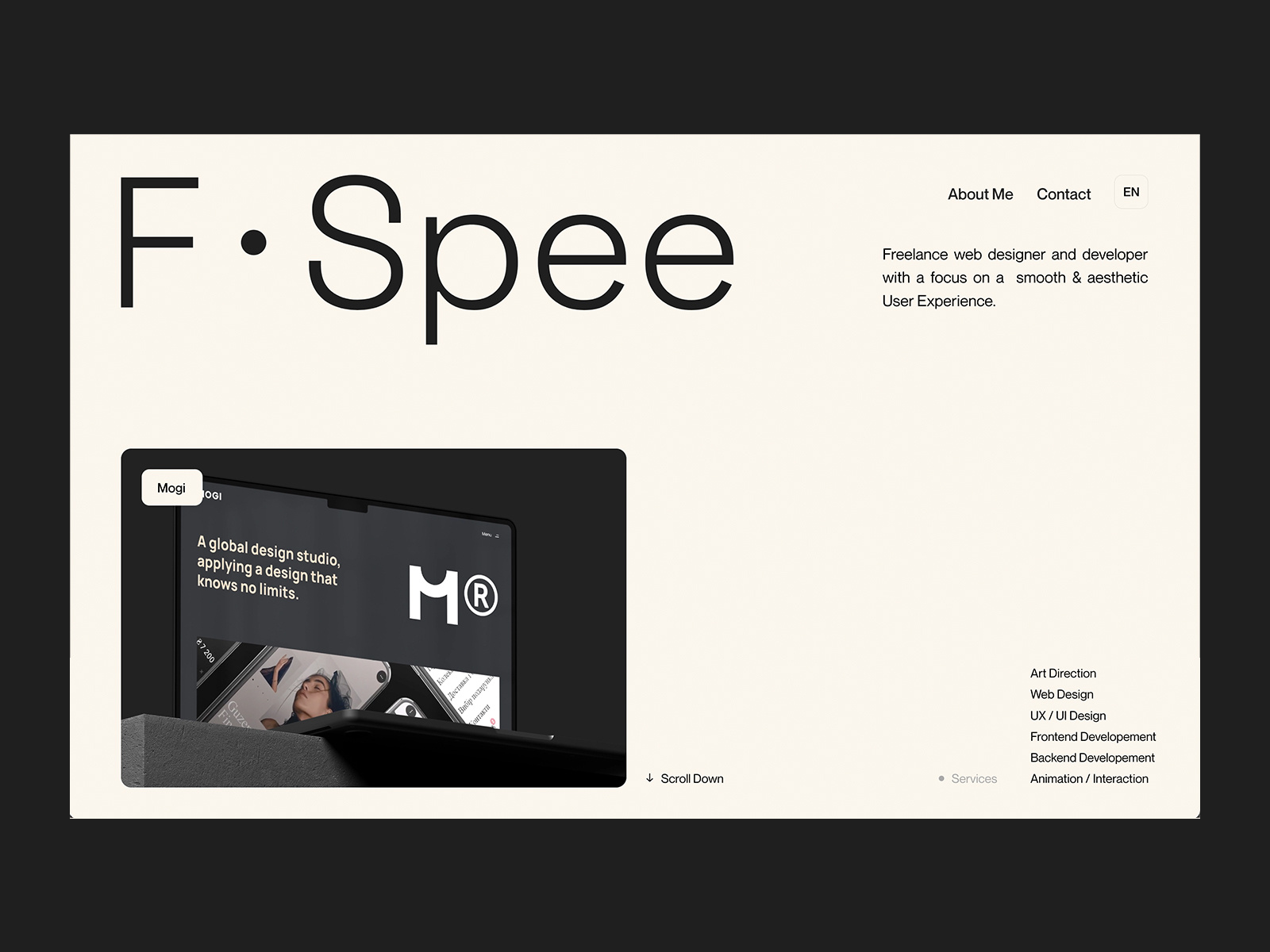 New portfolio website by Fabrice Spee on Dribbble