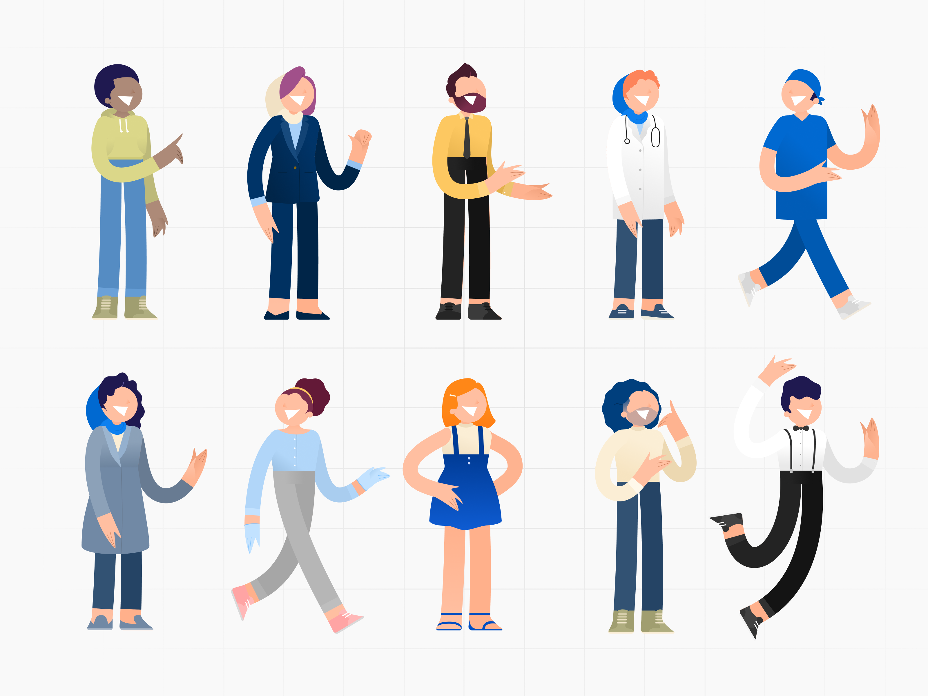 DrDr characters illustration kit by Pouria Tirbazari on Dribbble