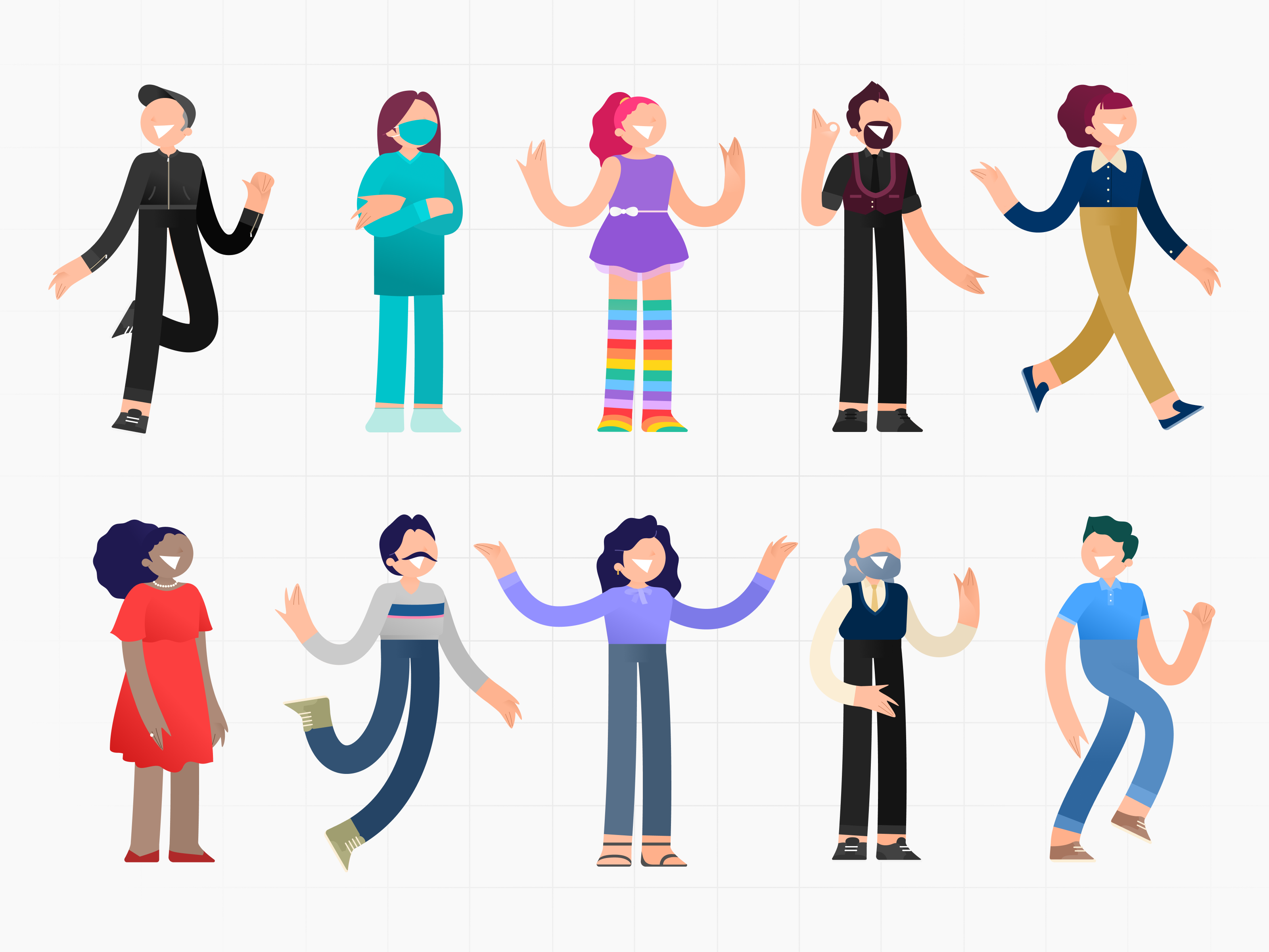 DrDr characters illustration kit by Pouria Tirbazari on Dribbble