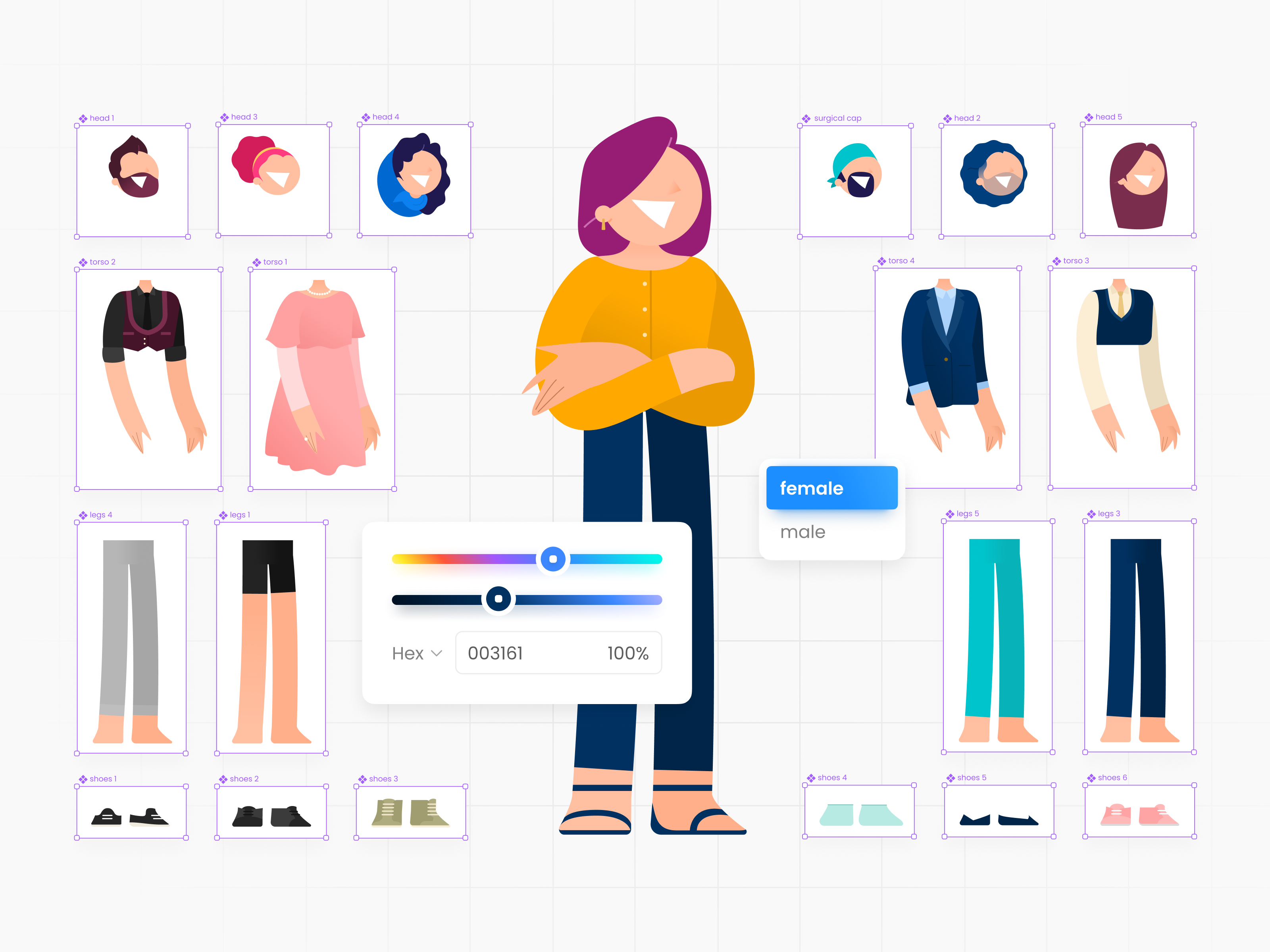 DrDr characters illustration kit by Pouria Tirbazari on Dribbble