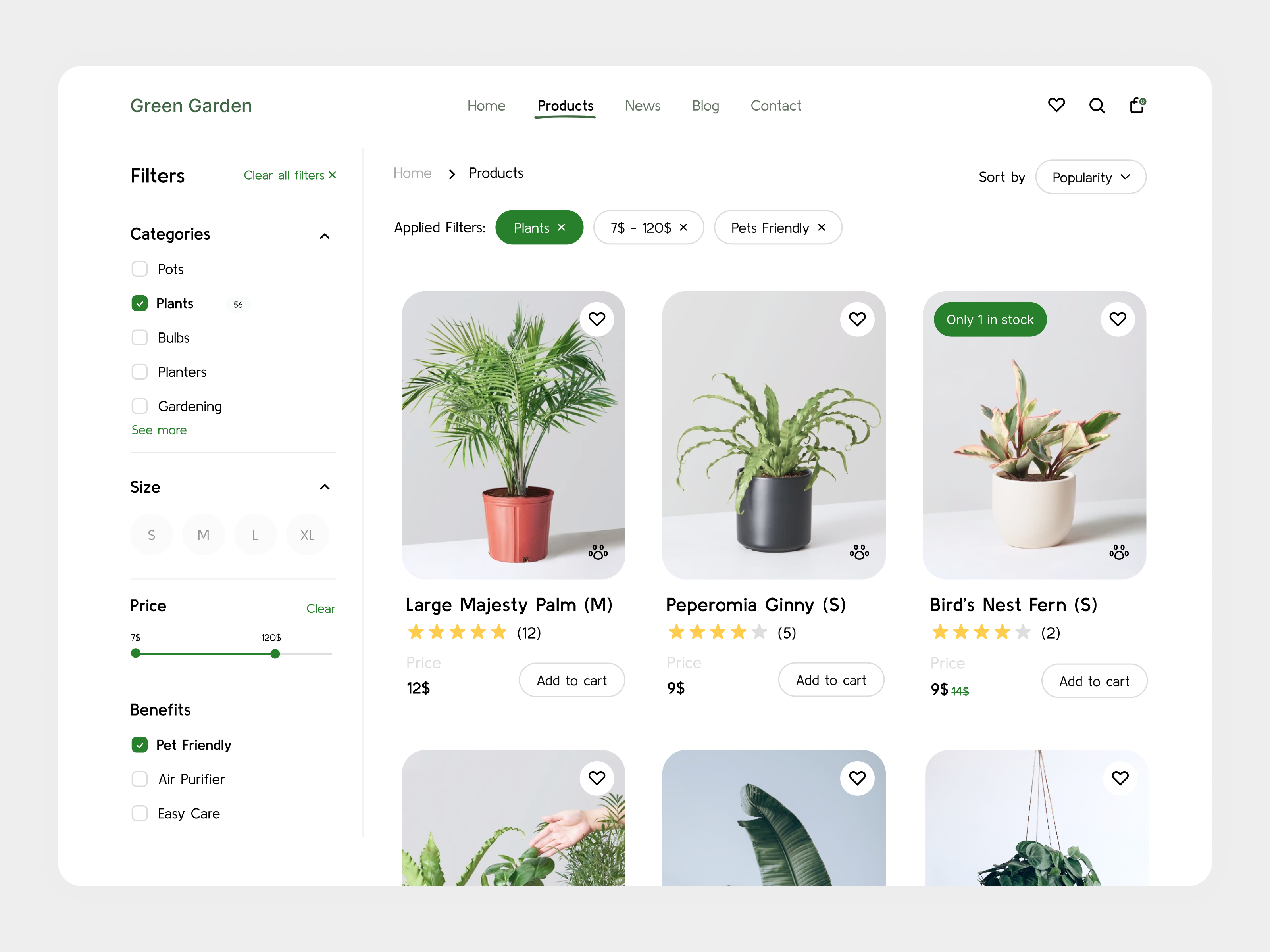 Plant Shop UI by Yana Ivchak 🇺🇦 on Dribbble