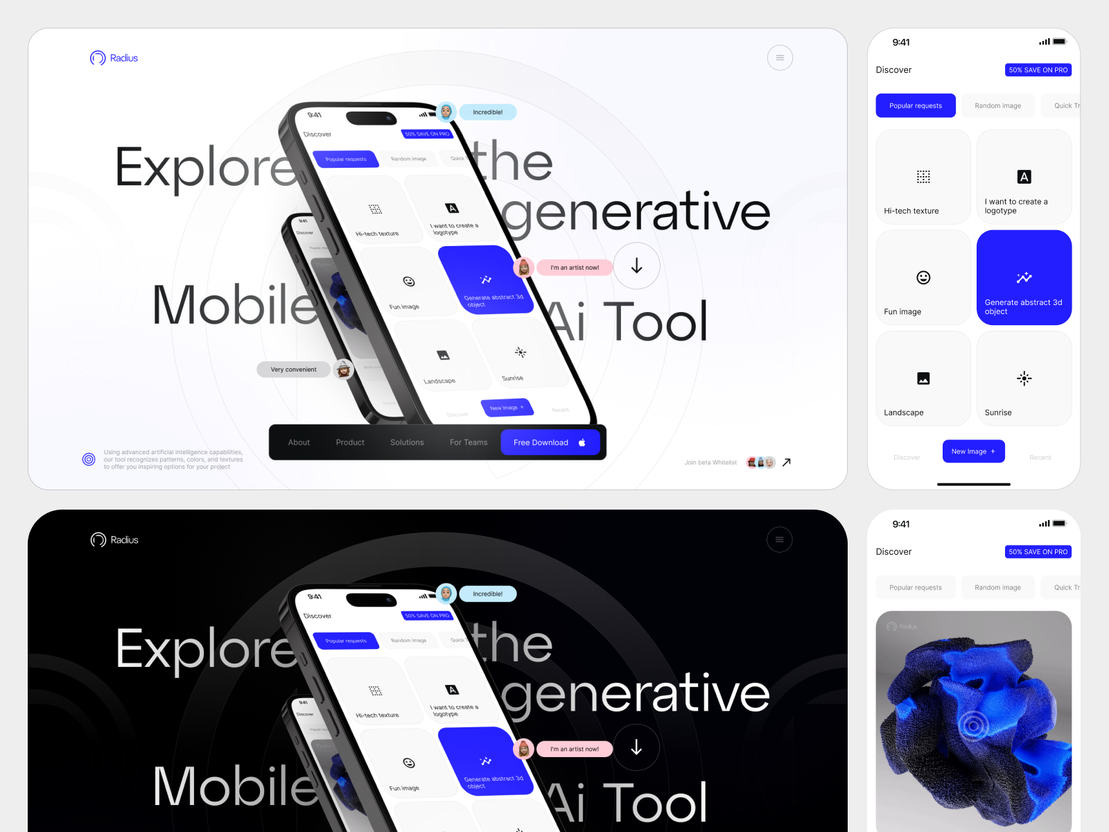 AI Media Generative App by Awsmd on Dribbble