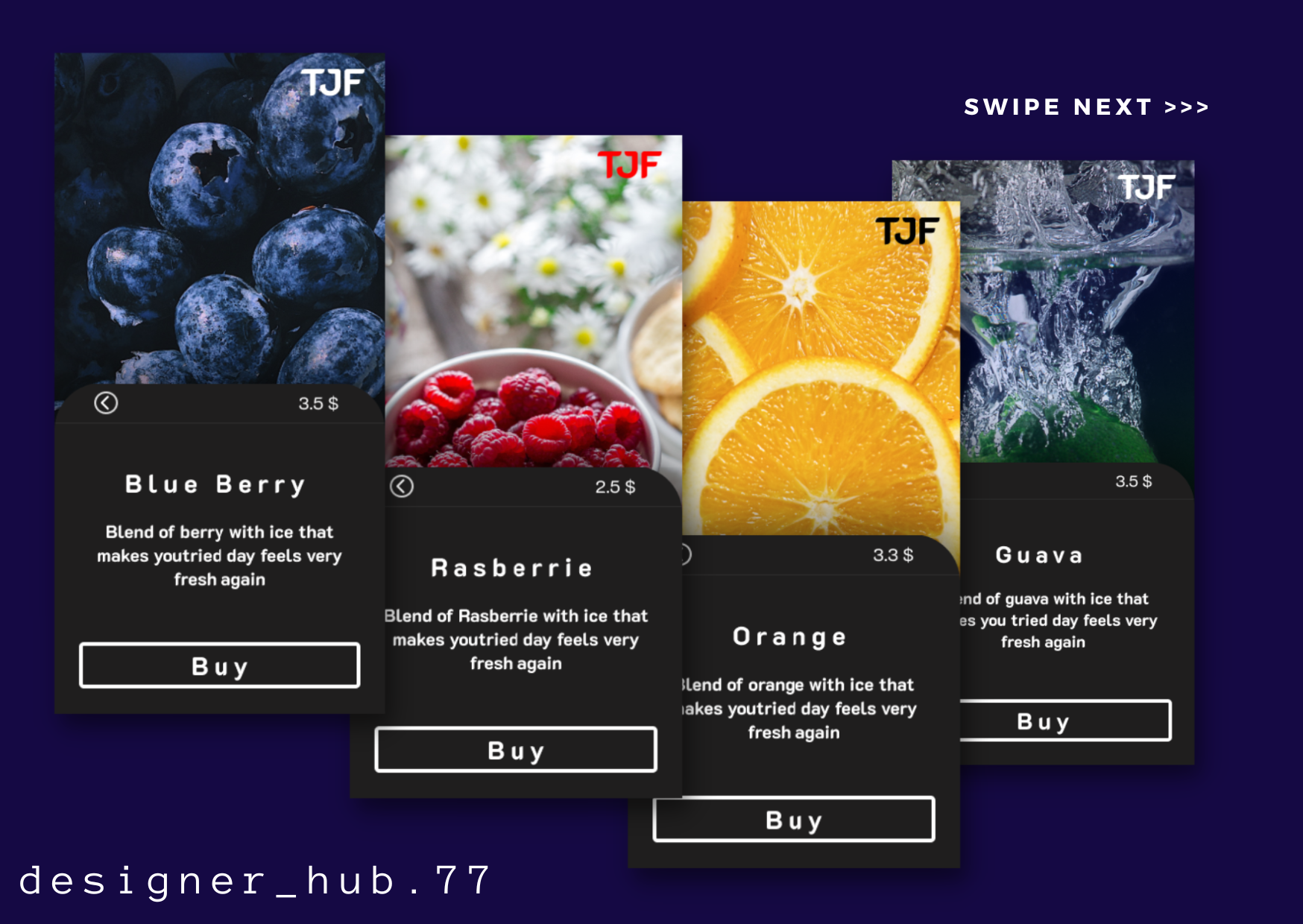 Fruit the juice factory app UI Design Figma by VISHESH SAXENA on Dribbble