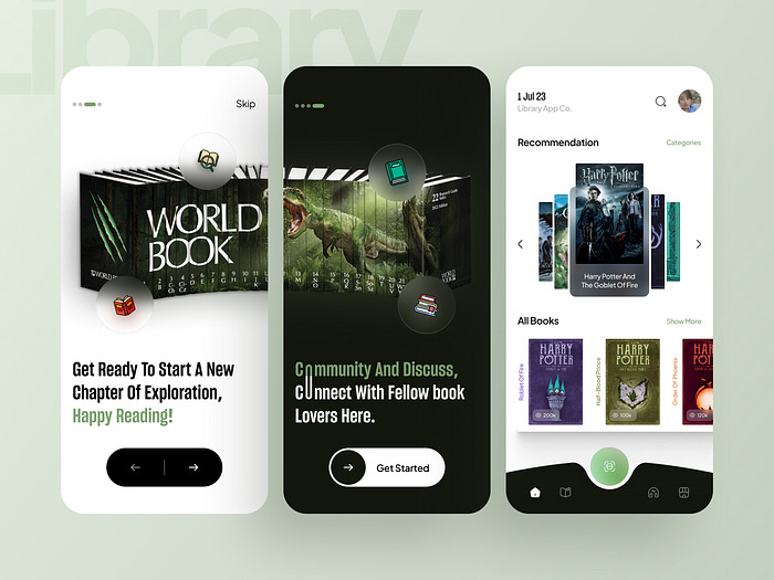 Library App designs, themes, templates and downloadable graphic ...