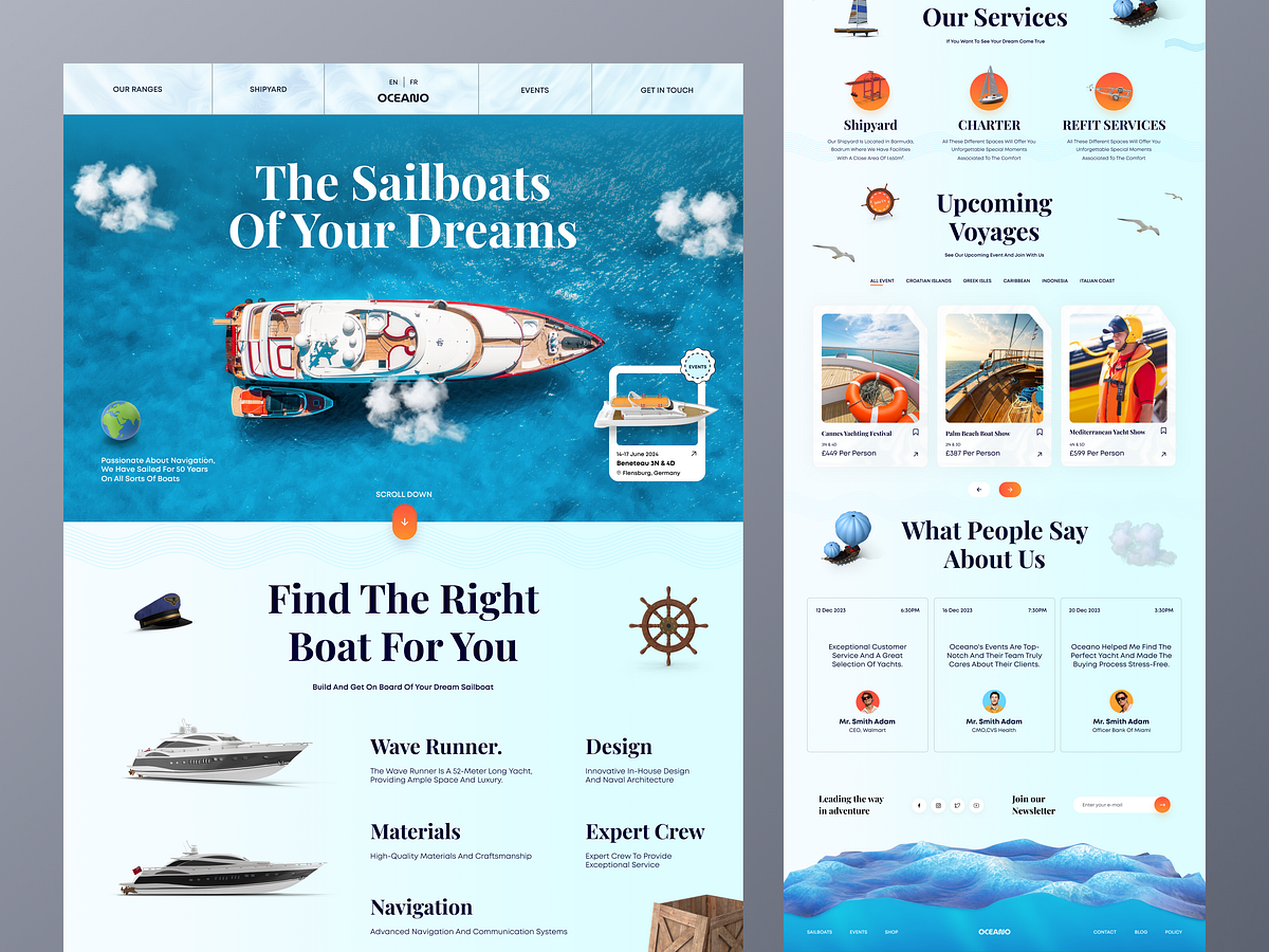Oceano Yacht Website by Orix Creative on Dribbble