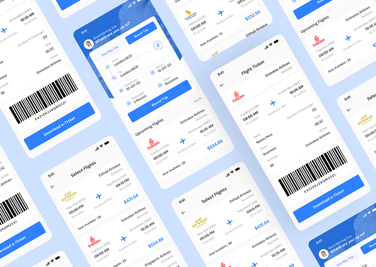 Flight Booking App UI/UX Design by Gausul Haque Nasif on Dribbble