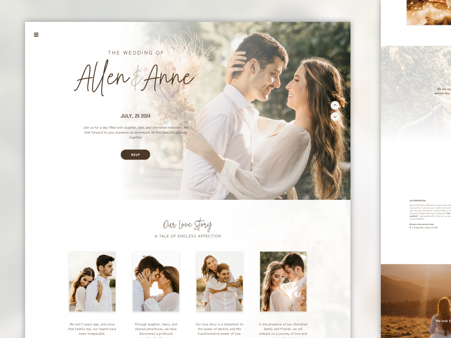 Wedding invitation website UI/UX design by D. Ayu Lestari on Dribbble